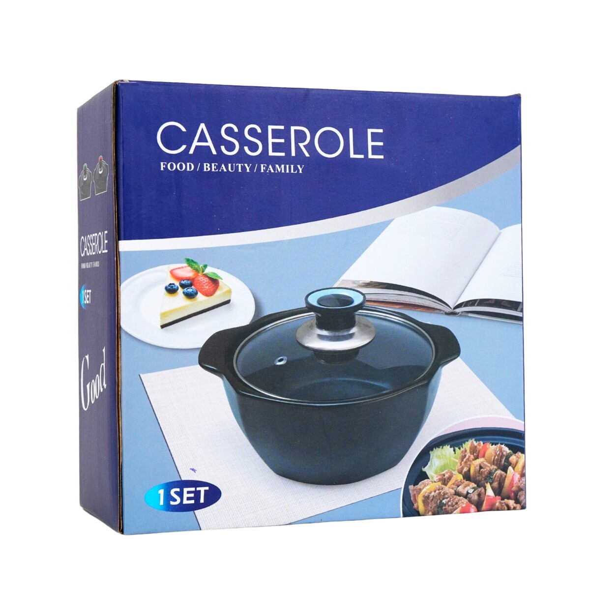 Olla cacerola de ceramica con tapa de vidrio — El Clon