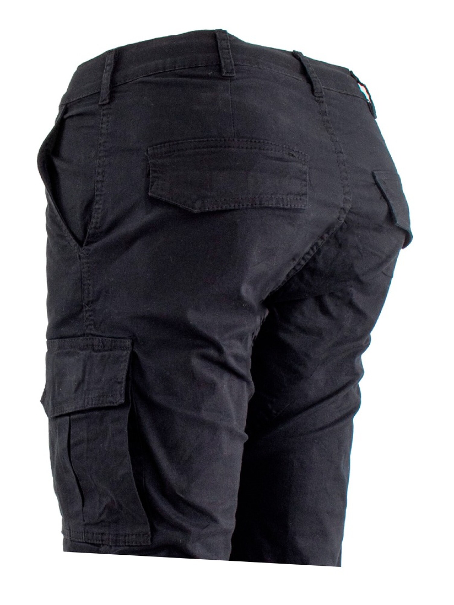 Bermuda Cargo con Spandex - negra — Bagual