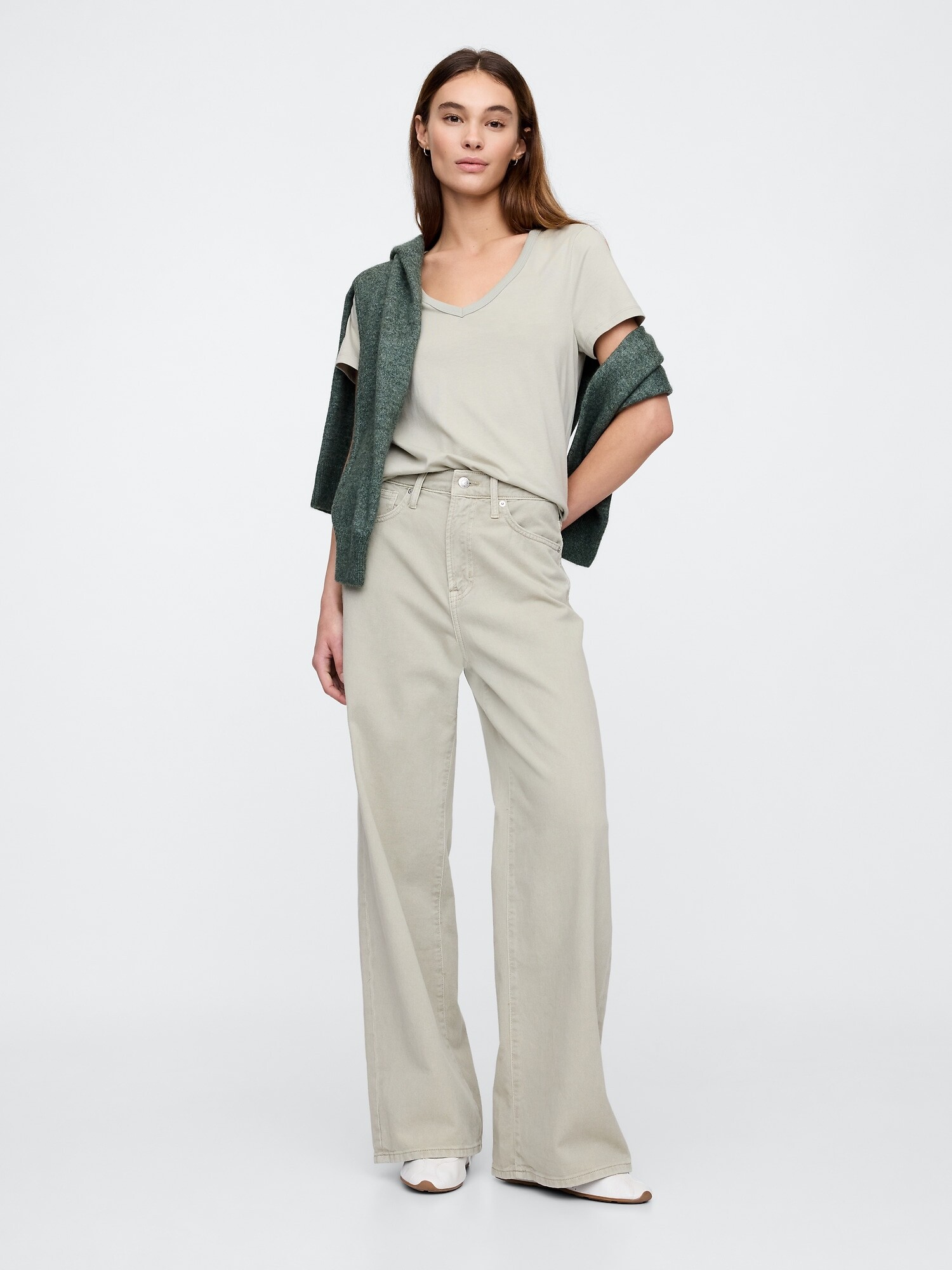 Jean Wide Leg Tiro Alto Mujer - Thunder Grey 161 — GAP Uruguay