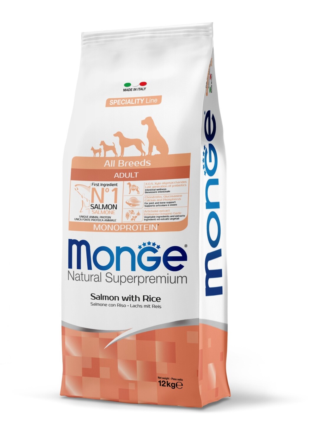 MONGE MONOPROTEÍNA ALL BREEDS ADULT SALMON 12 KG — Laika