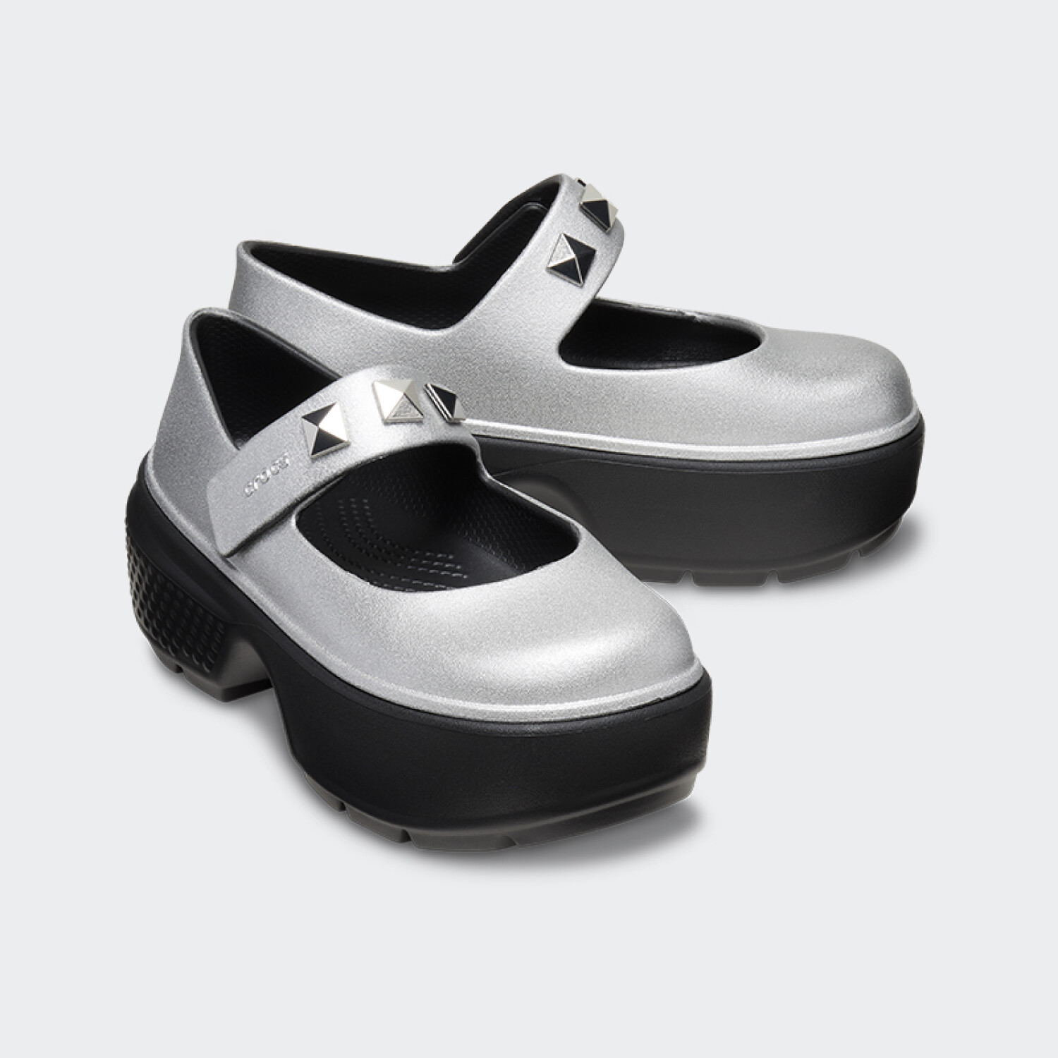 Crocs Stomp Metallic Mary Jane - Gris — Inbox