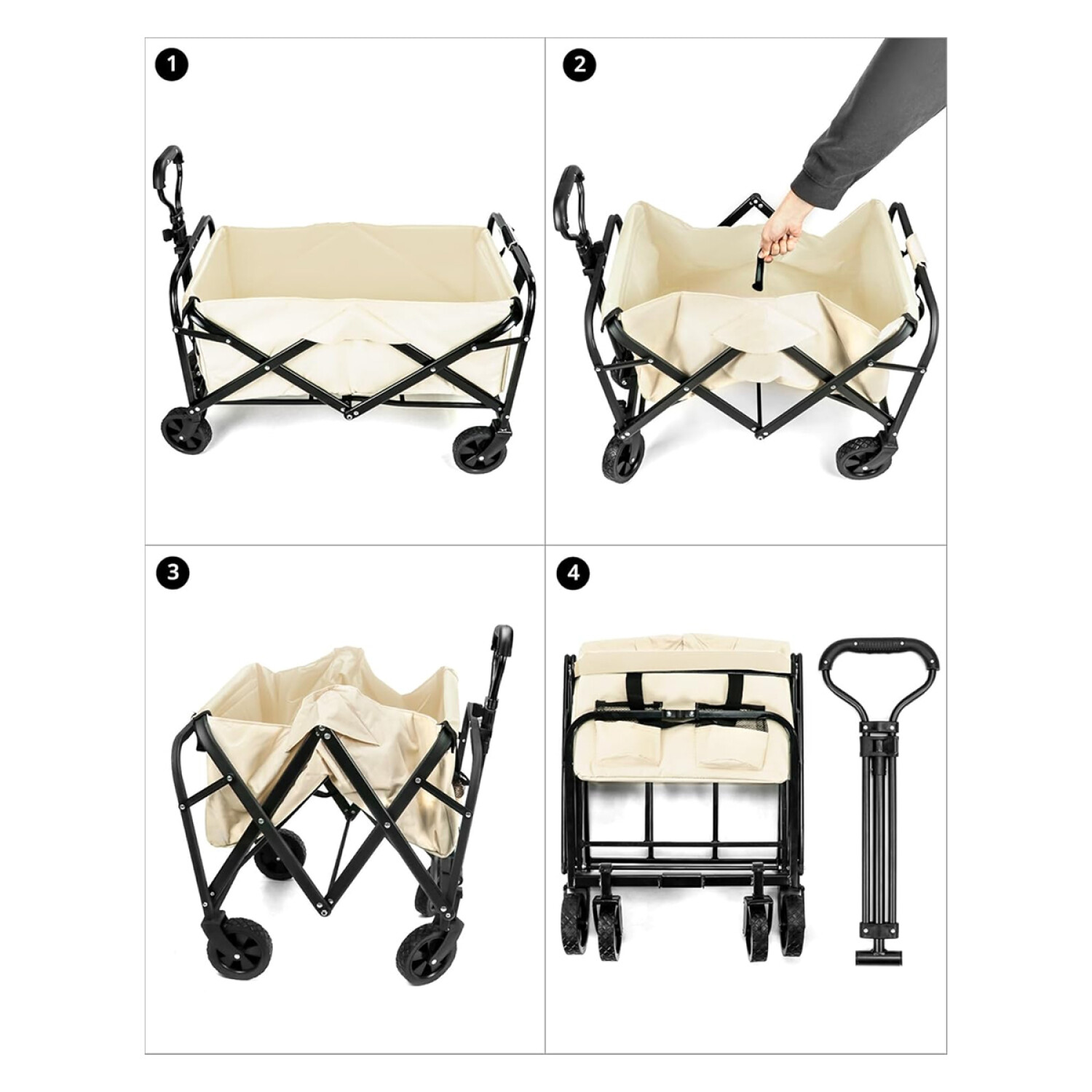 Carro plegable de carga multiuso 70x45x44cm - Blanco — Mis Petates