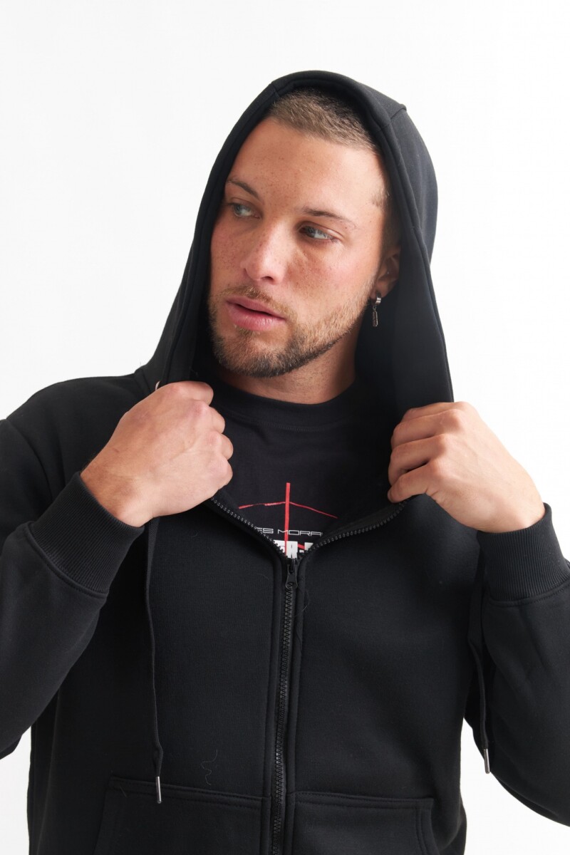 Campera con capucha y bolsillo - Negro — Otherside