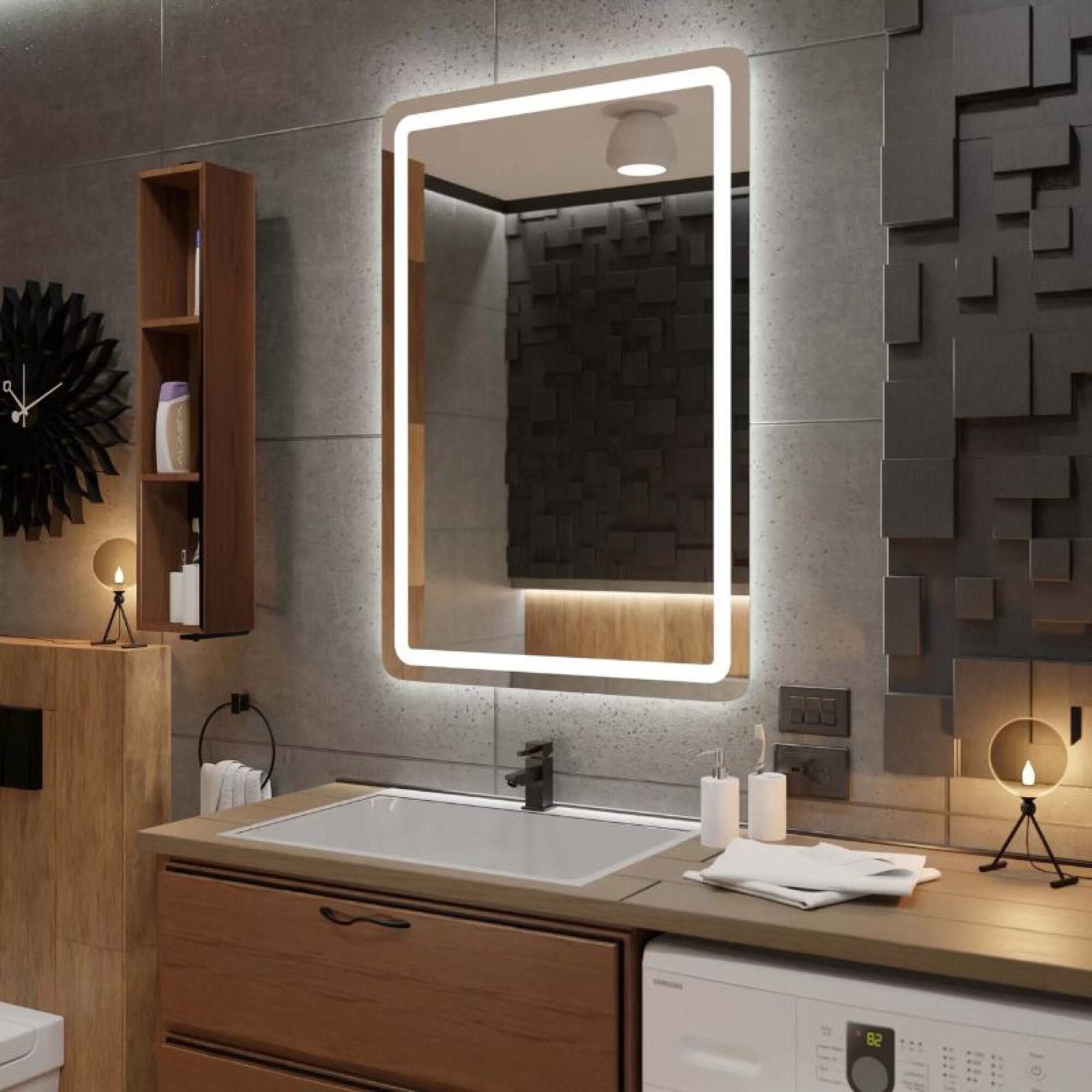 ESPEJO CON LUZ LED 60 X 80 CM - E101 — Barraca 5 Esquinas