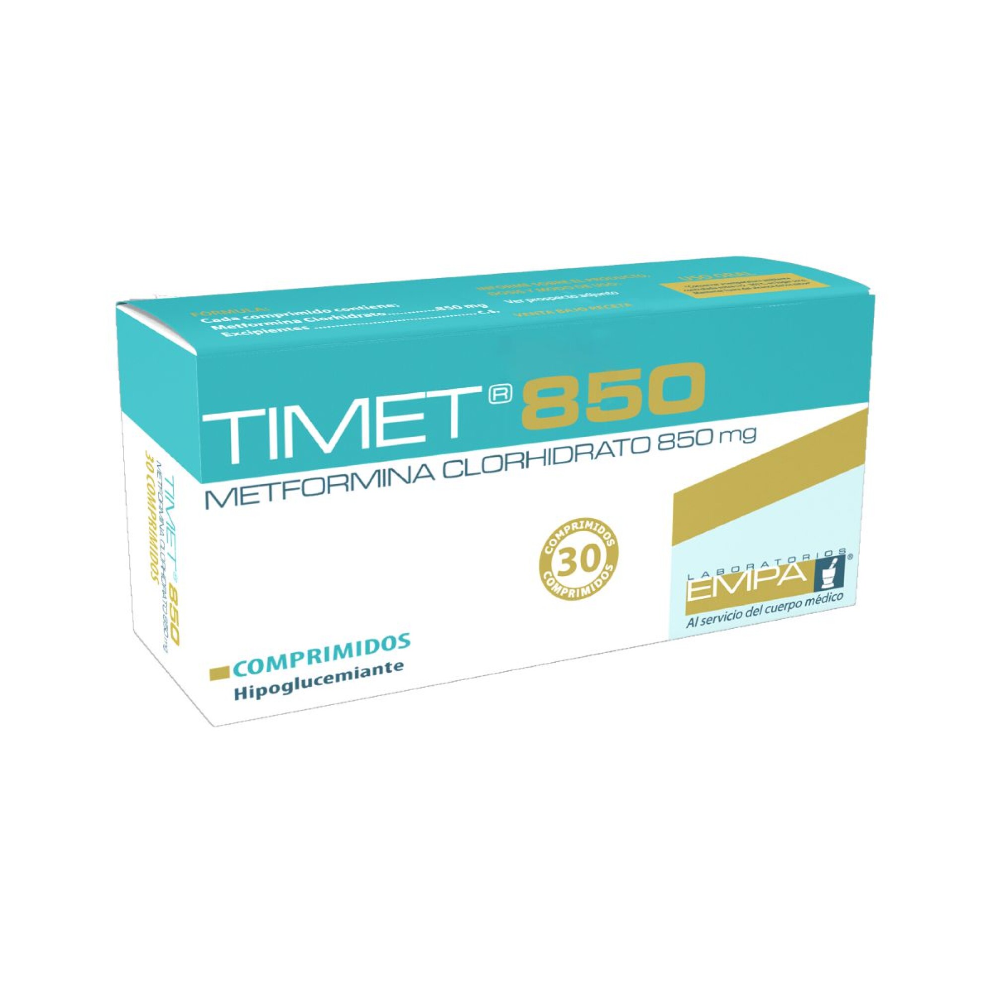 TIMET 850 MG. CJ X 30 COMP. — Farmacenter