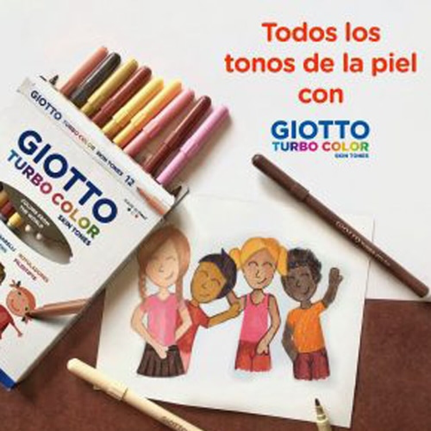 Marcadores GIOTTO Turbo Color SKIN TONES estuche *12 col. — Rumba