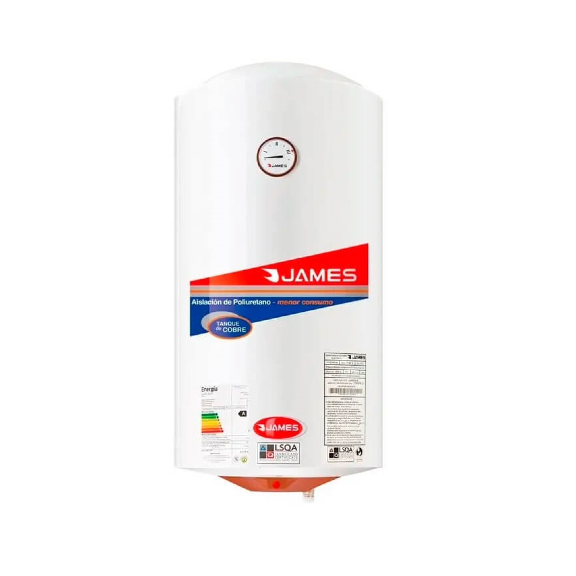 Calefon James Horizontal 60 Lts Poliuretano Inyectado Color Blanco — La ...