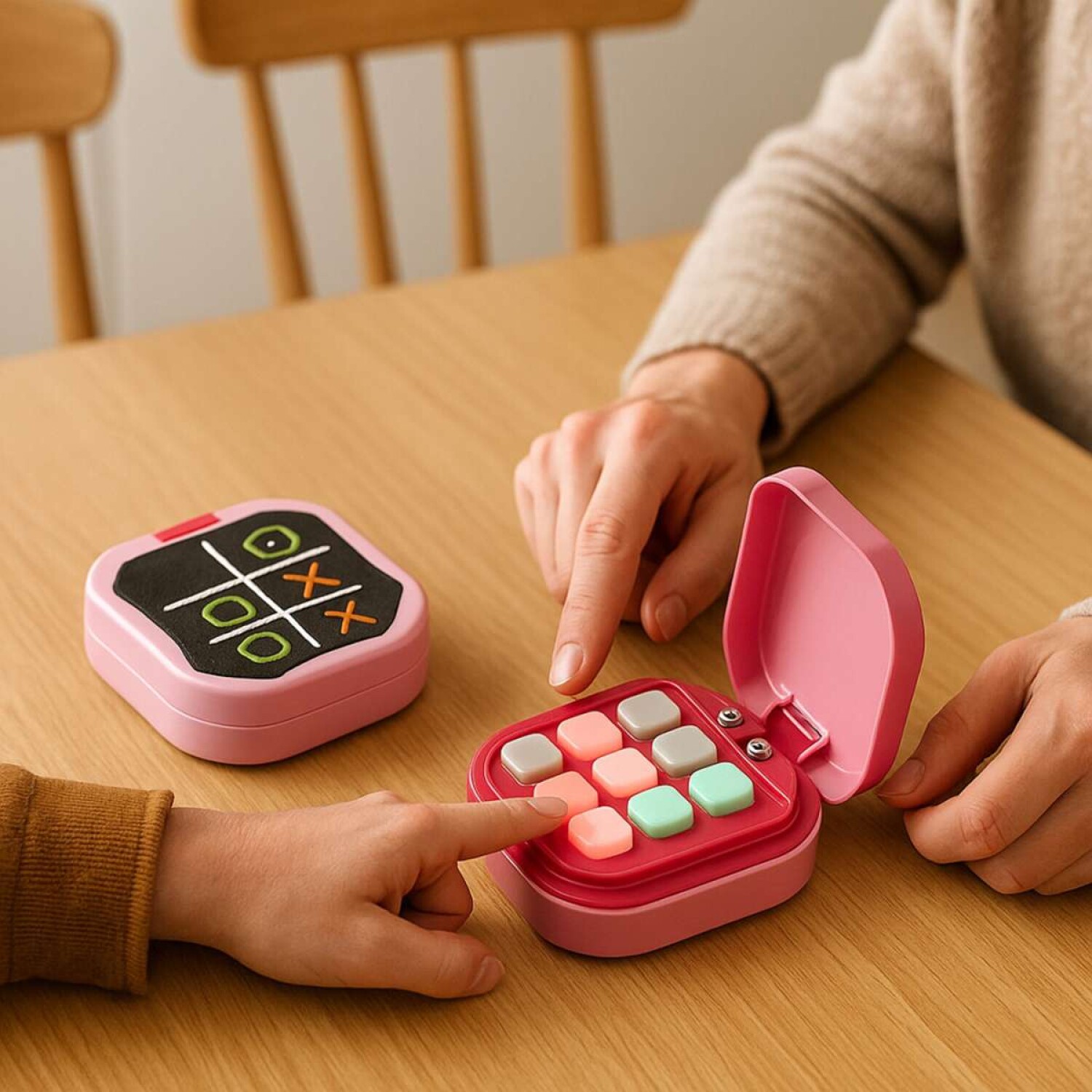 Juego de mesa TATETI electrónico digital - Rosado — Tienda Soy Santander