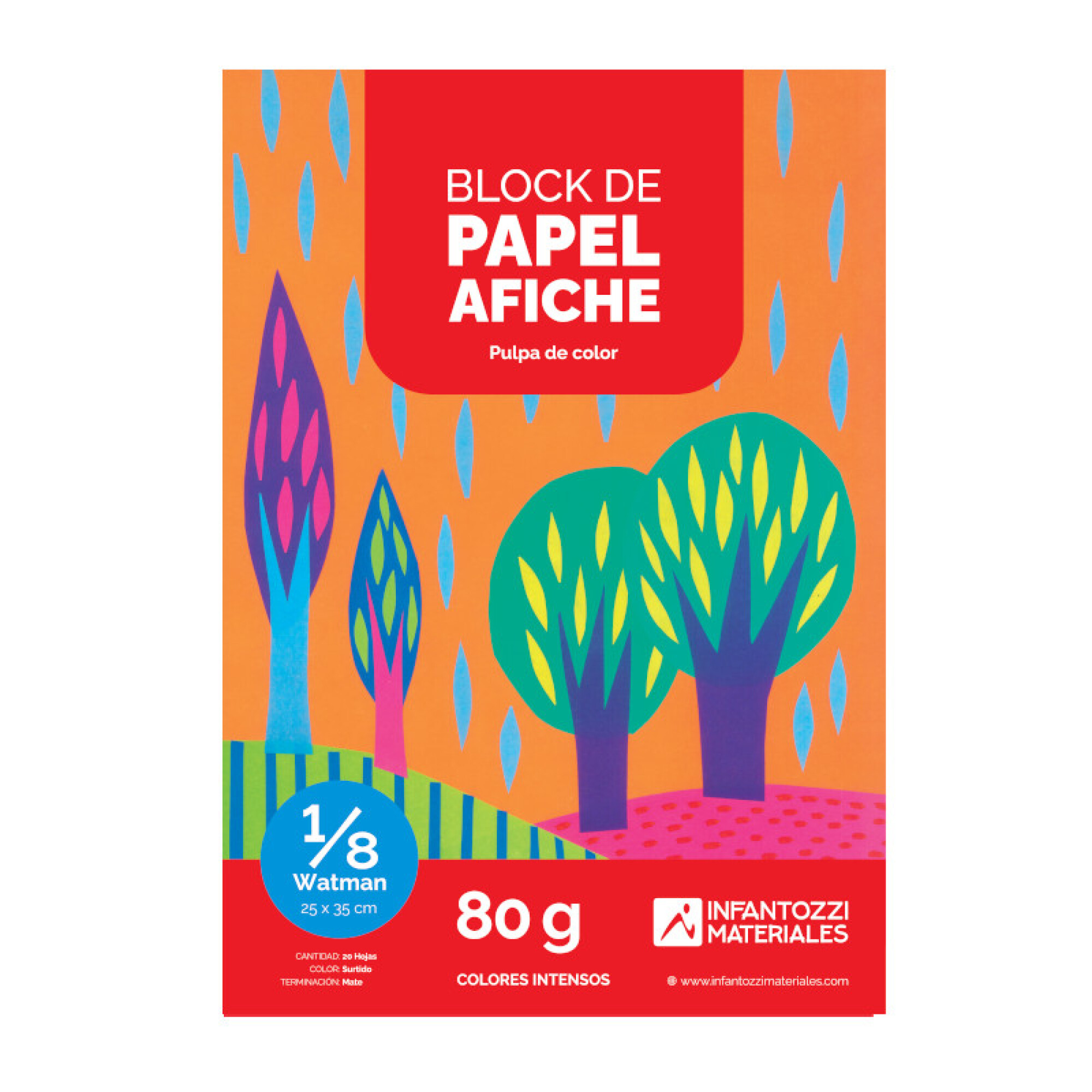 Block papel afiche - Brillante - 25 x 35 cm — Infantozzi