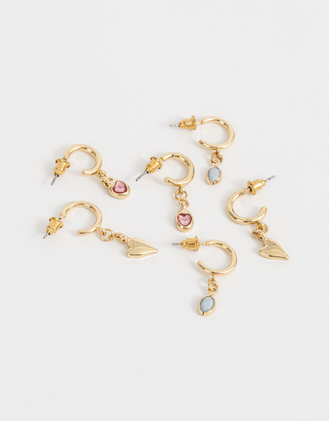 Set De Aros Argolla Con Corazón — Todomoda
