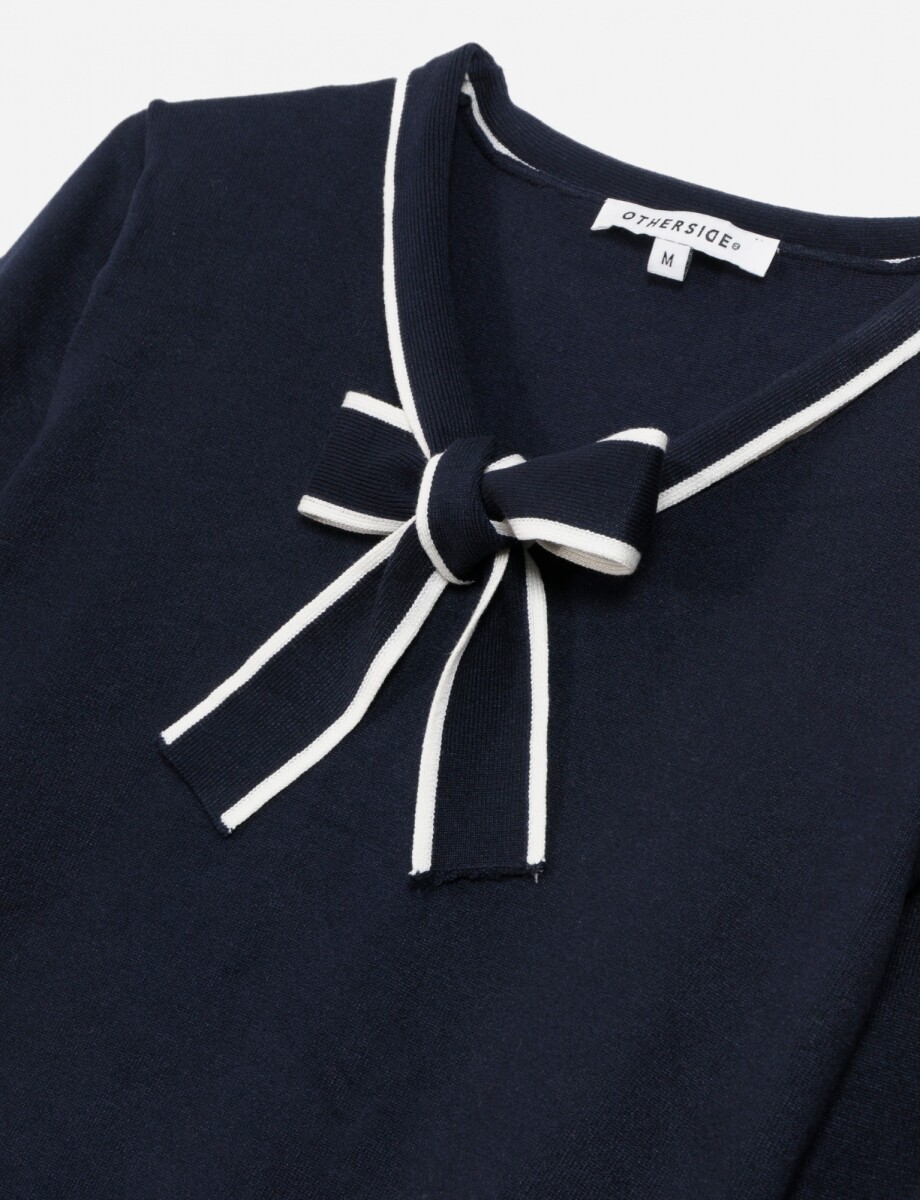 Sweater con corbatín - Azul marino — Otherside