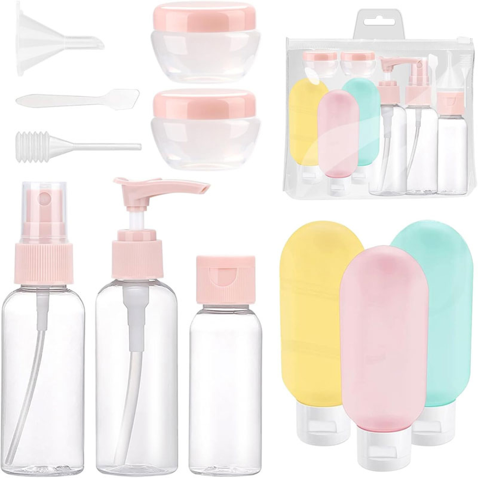 Kit viajero 8 frascos con embudo para rellenar cartera\moch - Kit ...