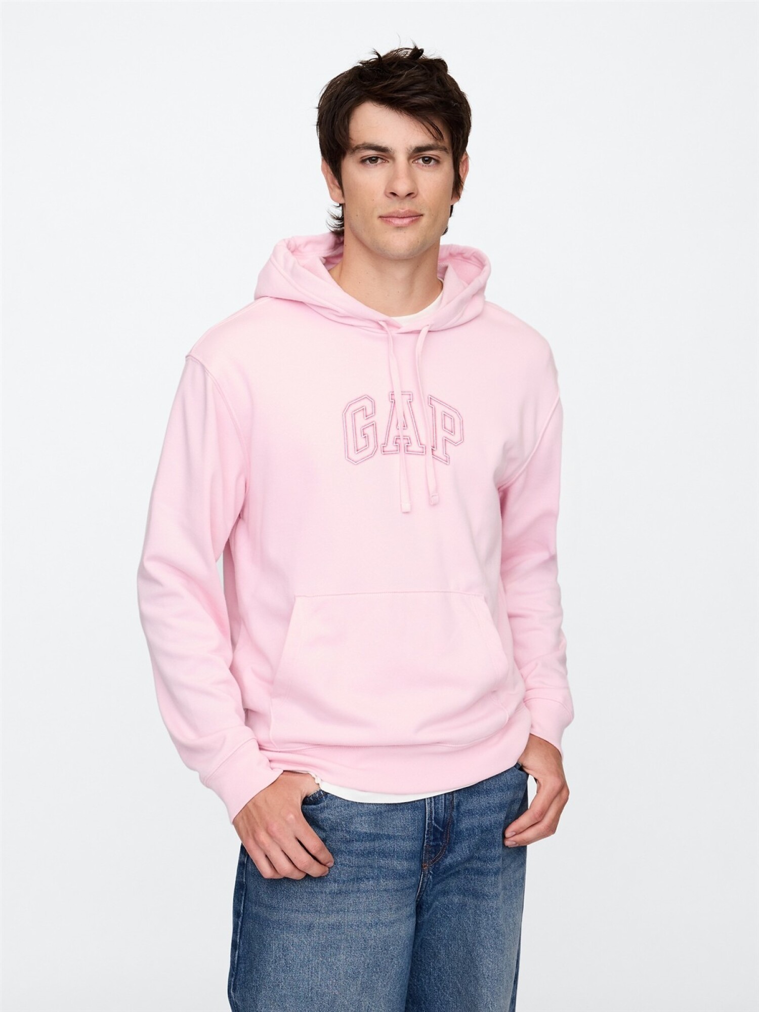 Buzo Canguro Logo Gap Hombre - Rose Mist — GAP Uruguay