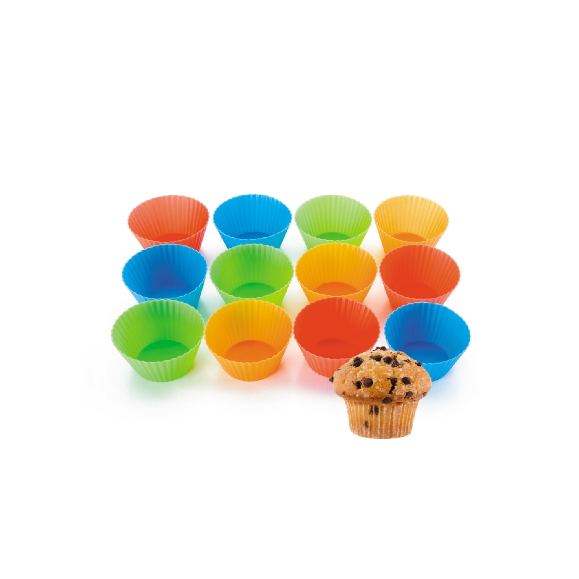 Moldes para muffins, x 12. De silicona Lacor — Santucci