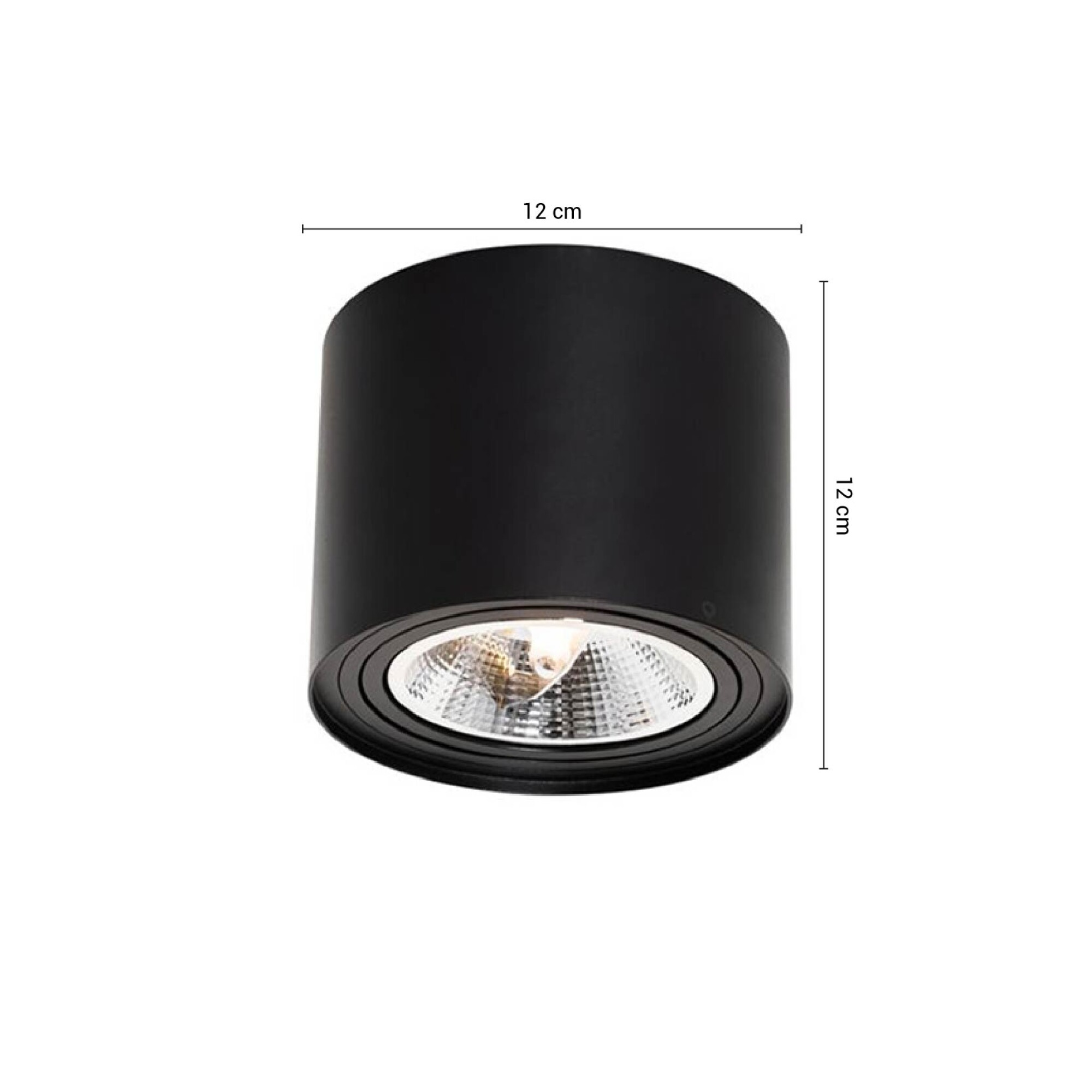 Downlight Lux Circular AR111 Machado Negro — Serlux