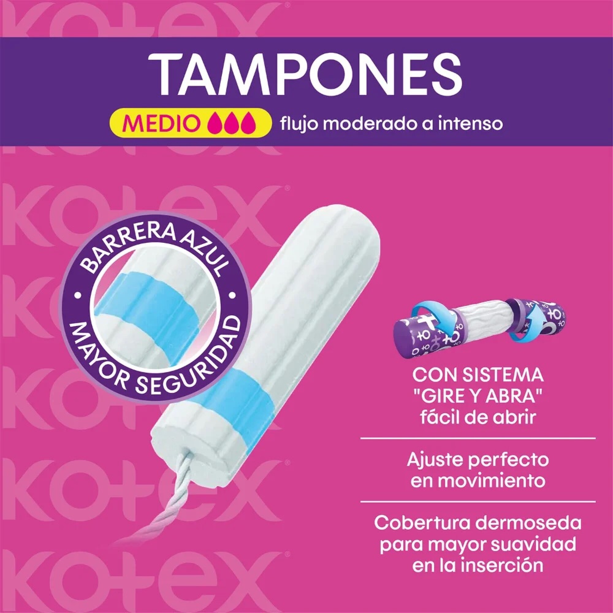 Tampones Kotex Digital Medio 12 Unidades — Farmacia Goes