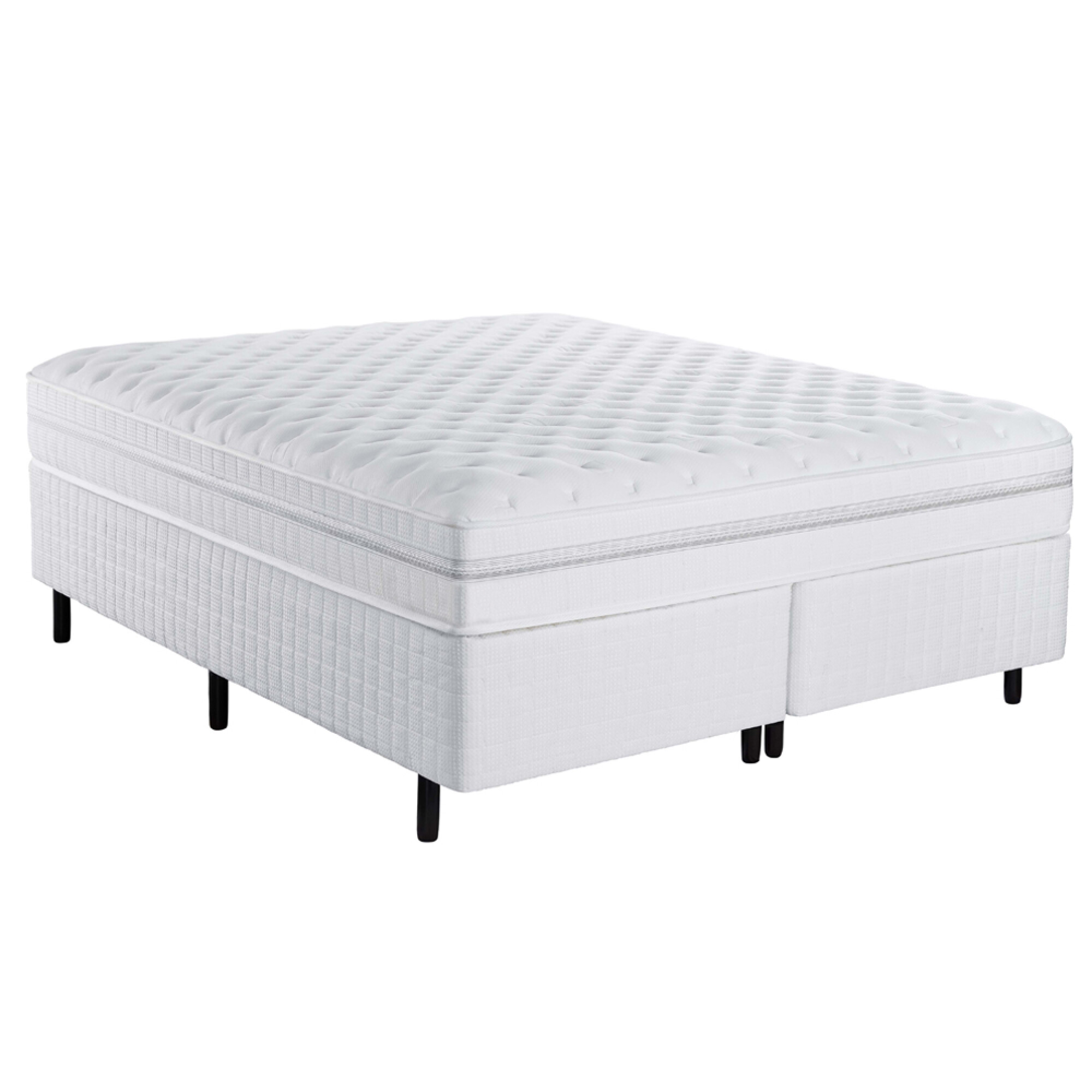 SOMMIER KING SIZE BASE CAMA COLCHÓN DE ESPUMA Y RESORTE POCKET — Compra Más