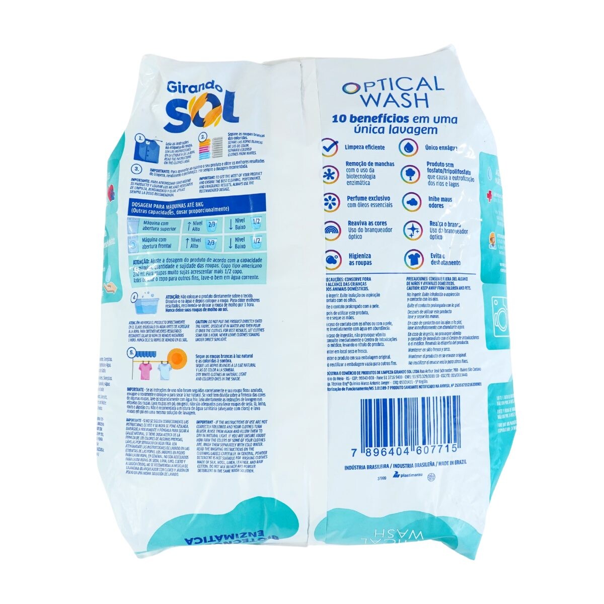 Detergente en polvo para ropa Girando Sol hipoalergénico 400g — El Clon