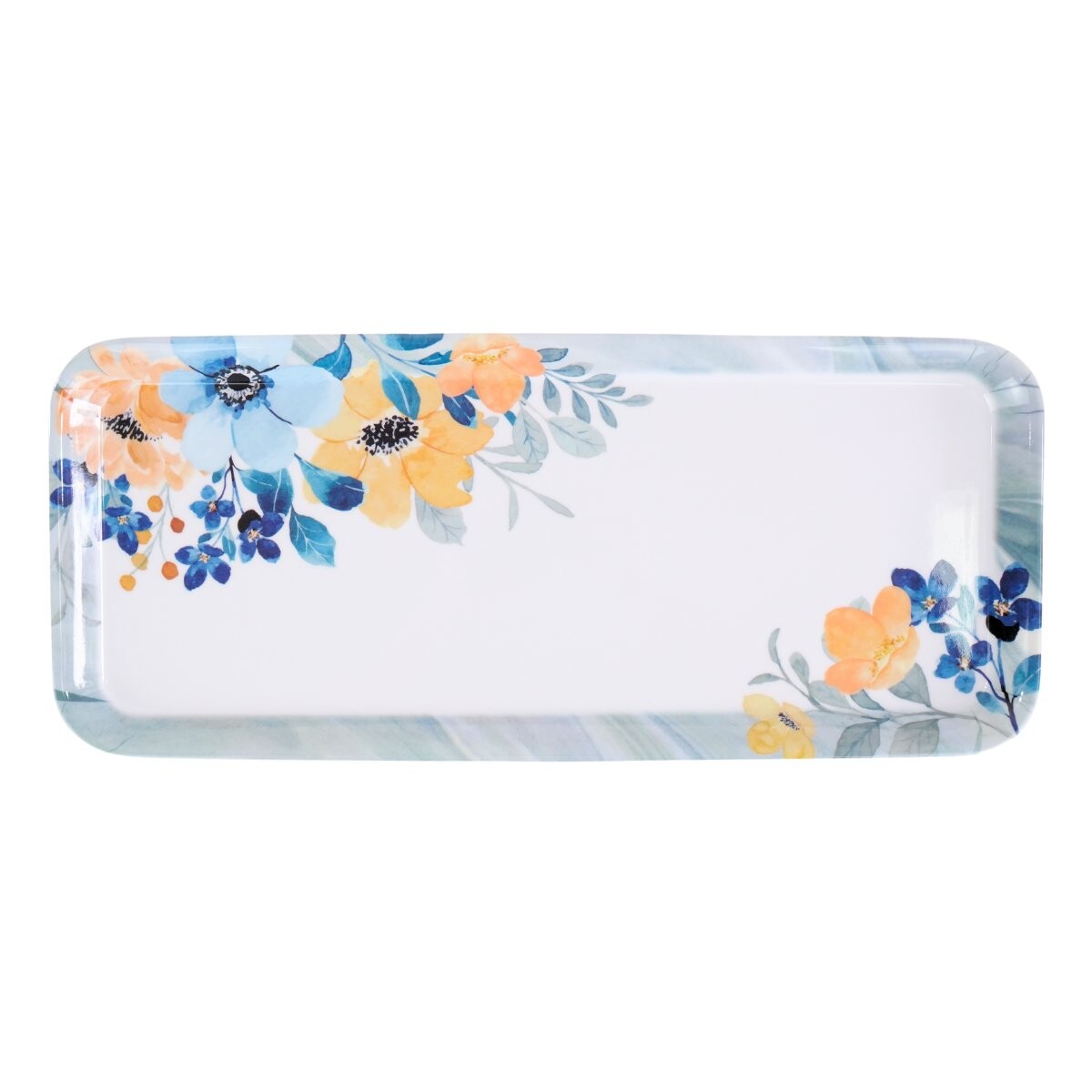 Bandeja rectangular de melamina Flowers Line — El Clon