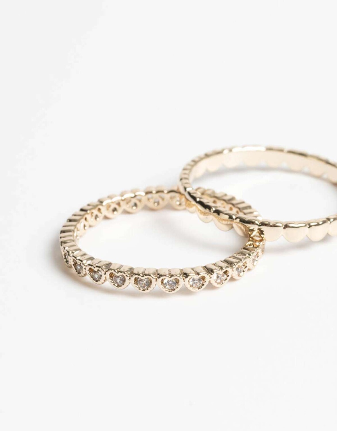 Set De Anillos Corazón Cubic - Dorado — Tienda Soy Santander