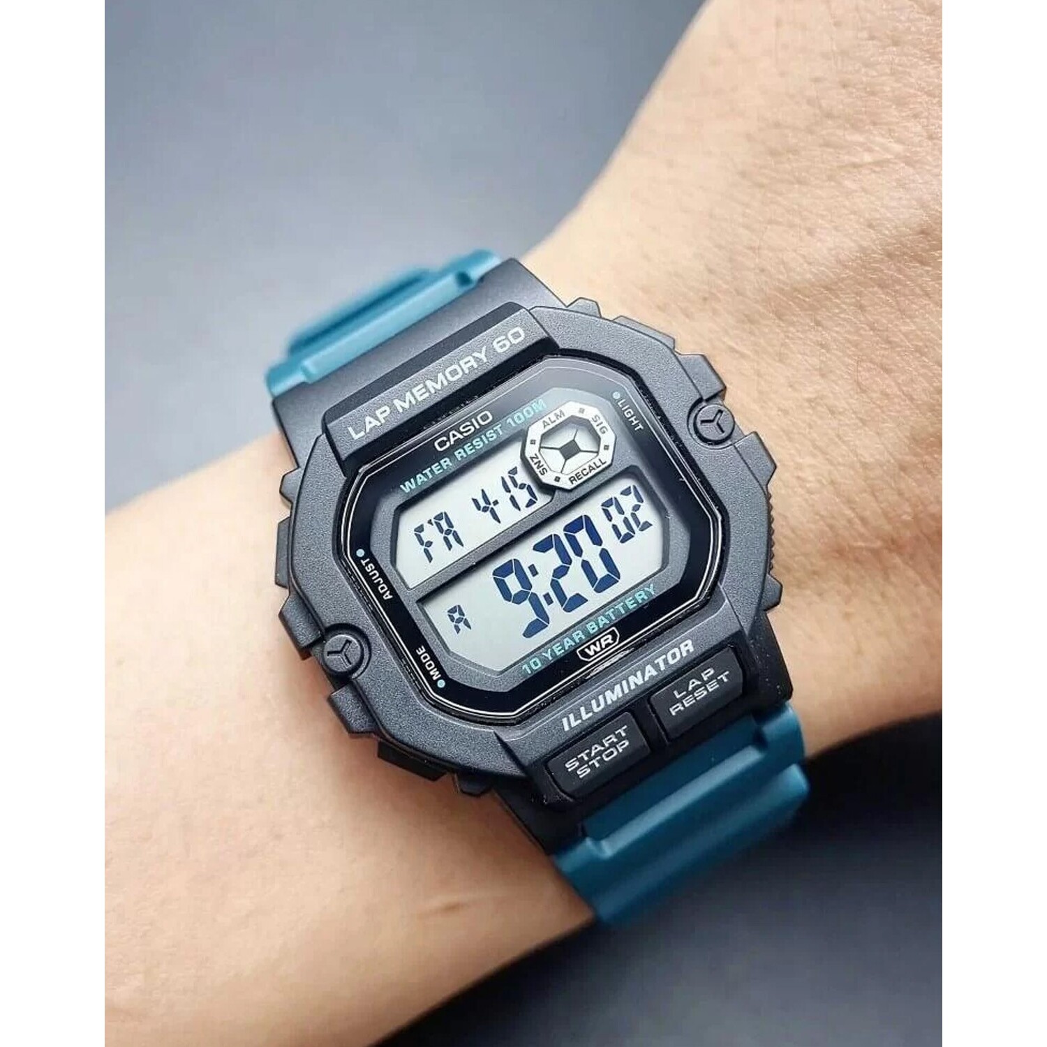 Reloj Digital Multifunción Casio WS-1400H Resistente Al Agua - Celeste ...