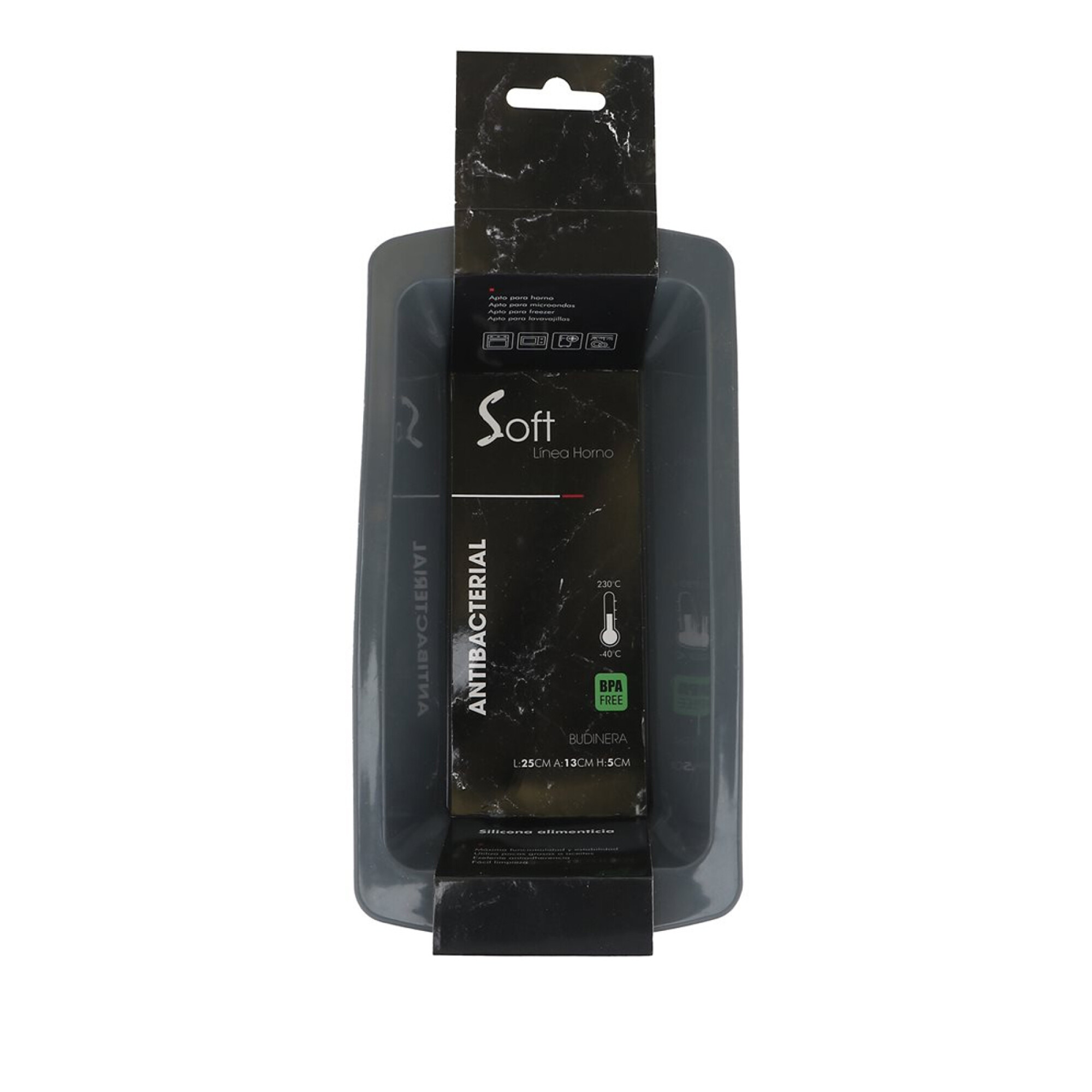 Budinera rectangular silicona 25x13x5cm - GRIS — Garage Impo