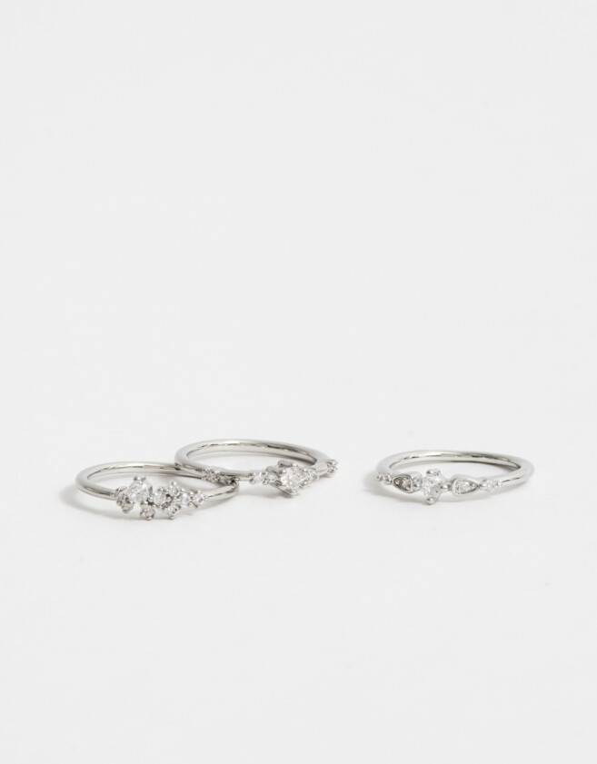 Set De Anillos Oro Zirconia — Todomoda