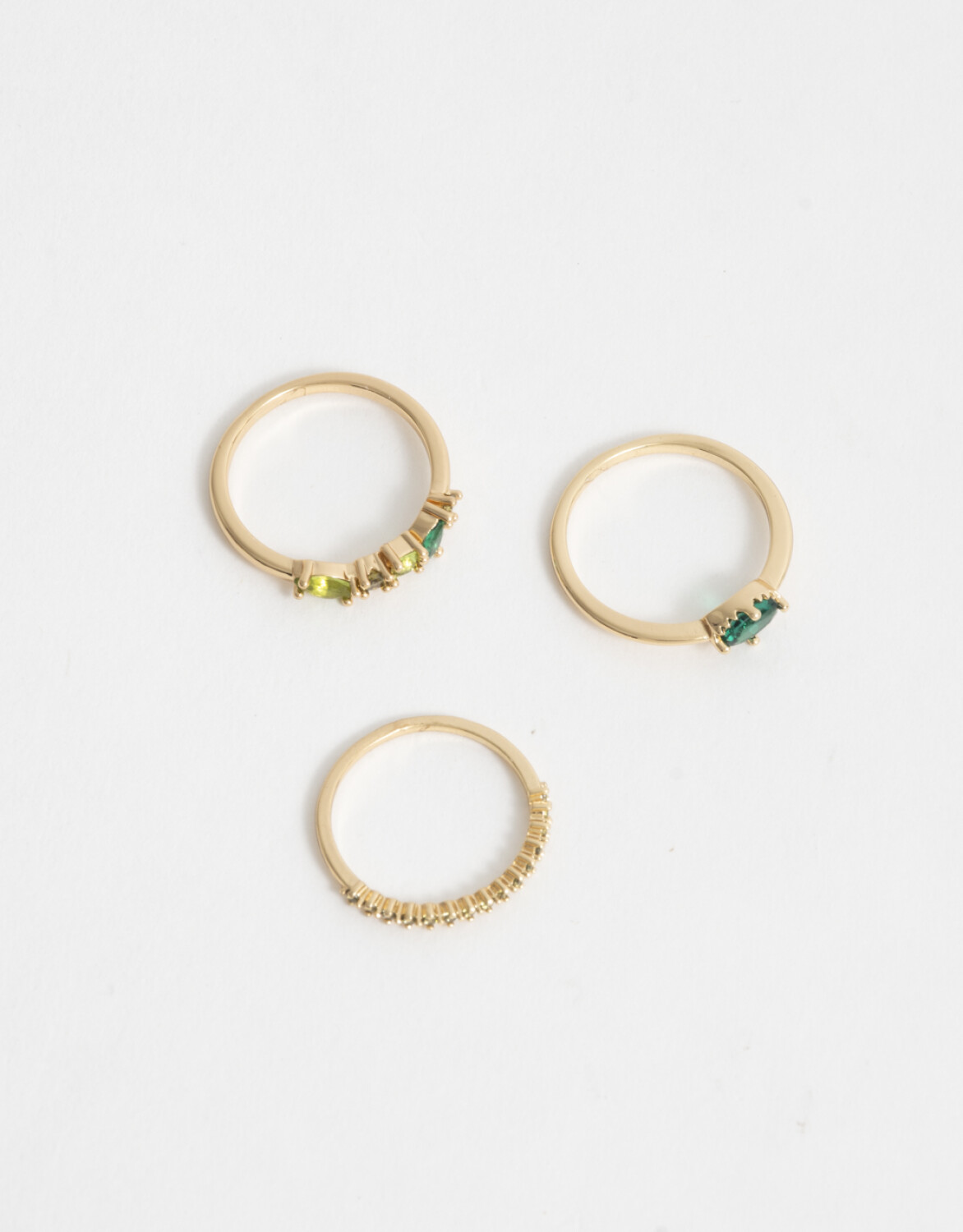 Set De Anillos Oro Zirconia — Todomoda