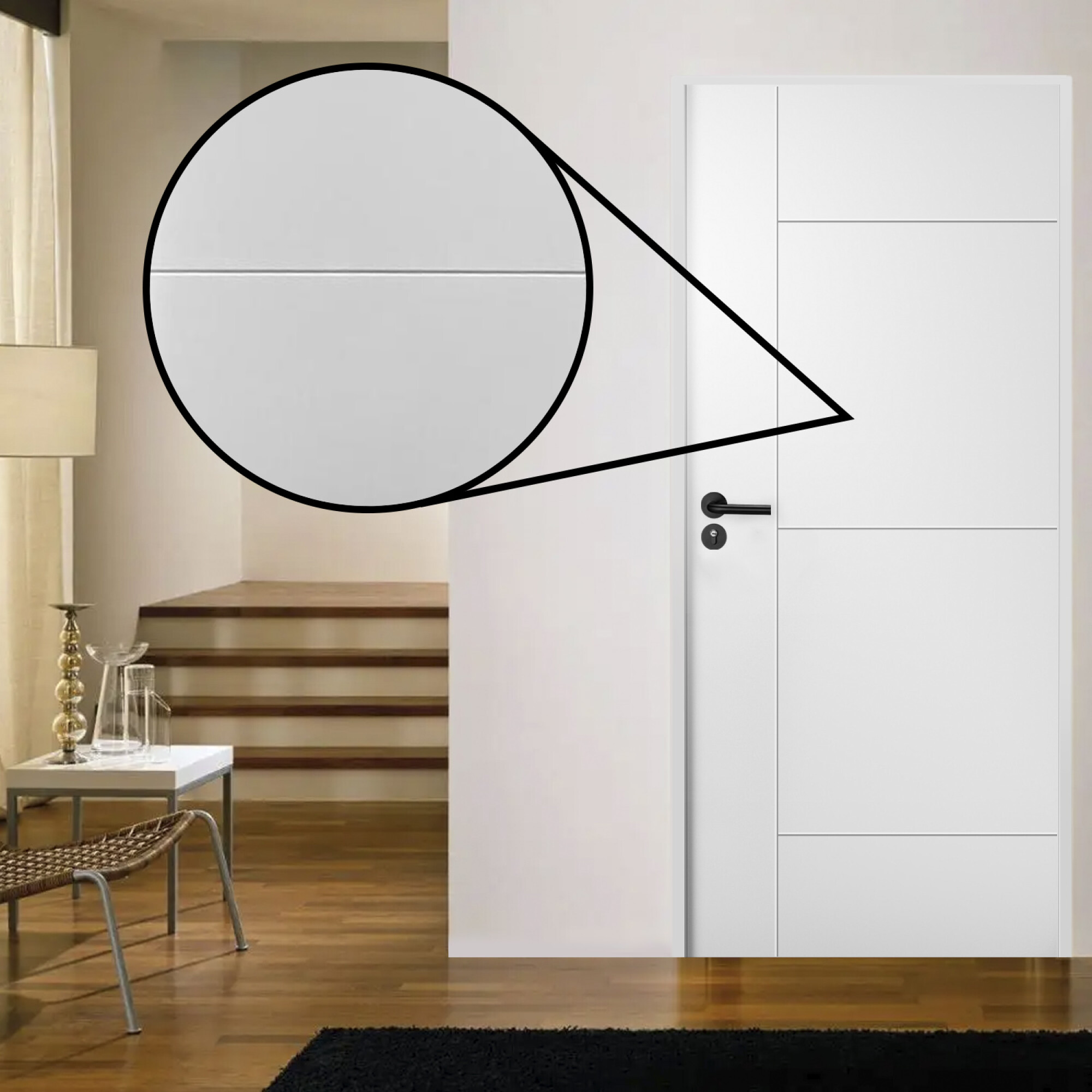 Puerta Desarmada Interior en MDF con Marco y Cerradura Lumax - Blanca ...