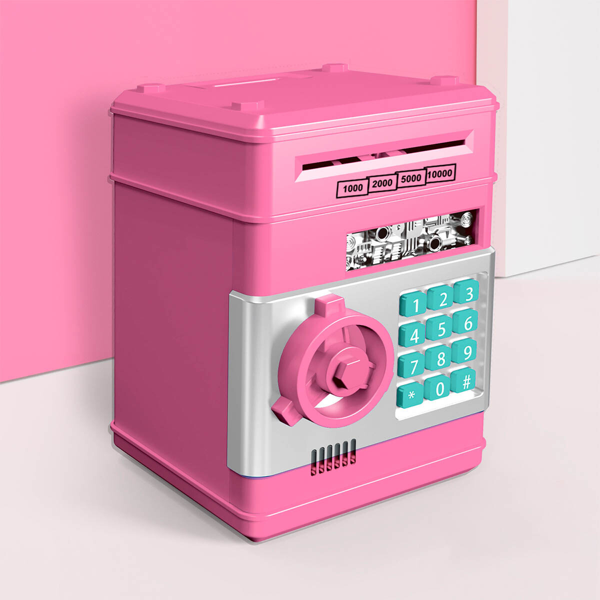 Alcancía Infantil Caja Fuerte Juguete Con Sonido - Rosa — El Rey del ...