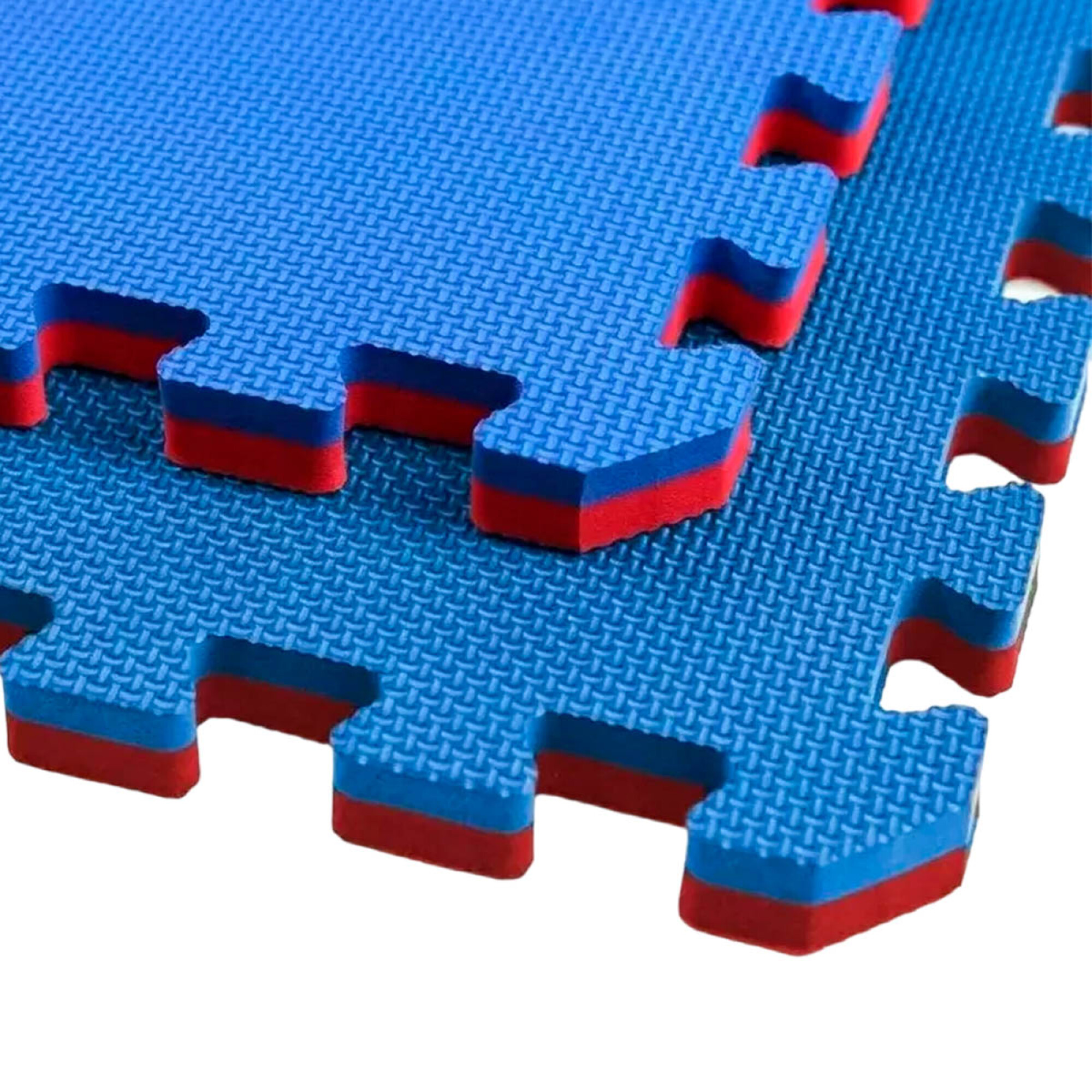 Piso Tatami Goma Eva Encastrable 1x1m 2cm - Rojo / Azul — El Rey del entretenimiento