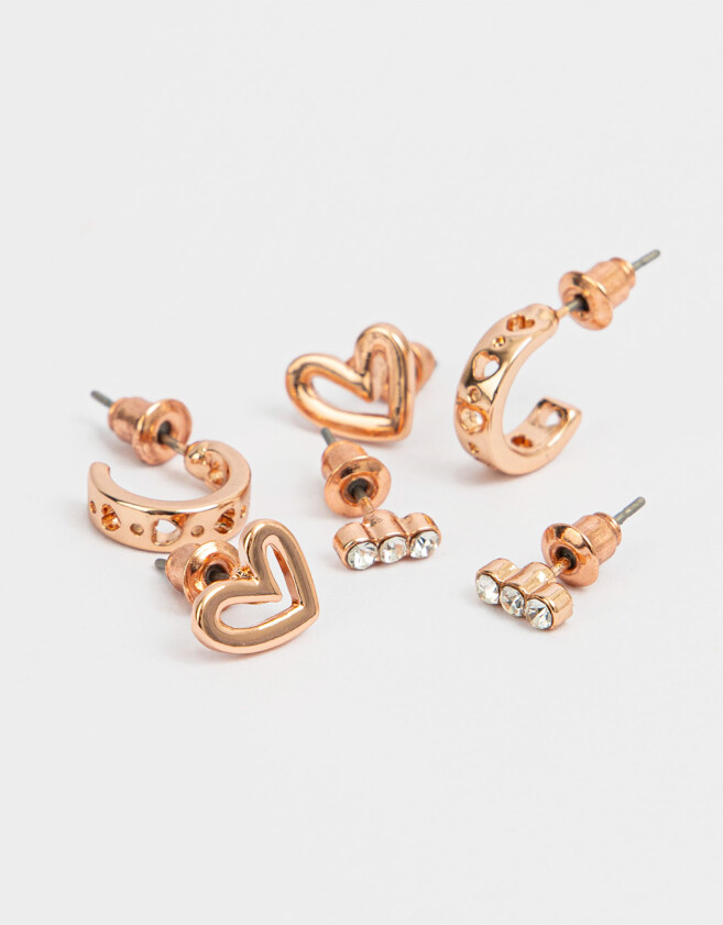 Set De Aros De Oro Rosa — Todomoda