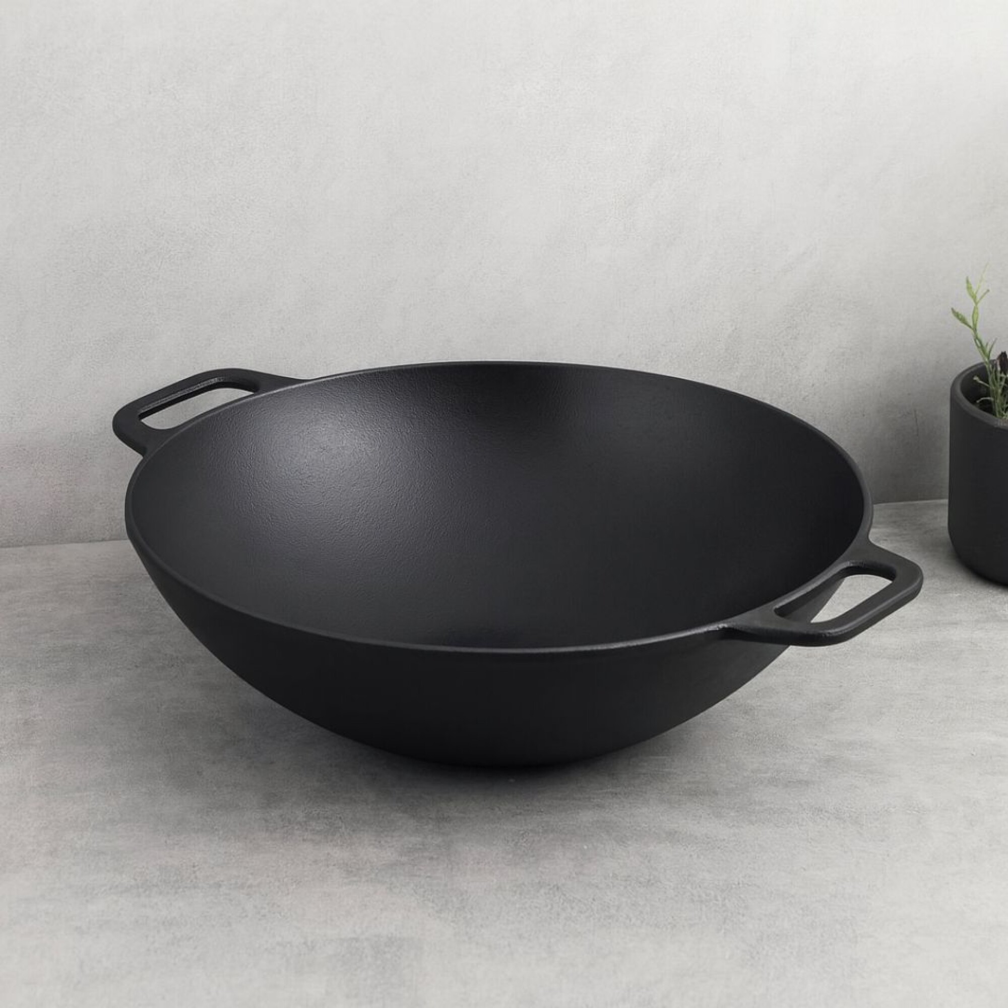 SARTEN WOK ACERO CURADO CON ASAS 36CM VICTORIA — Todolandia