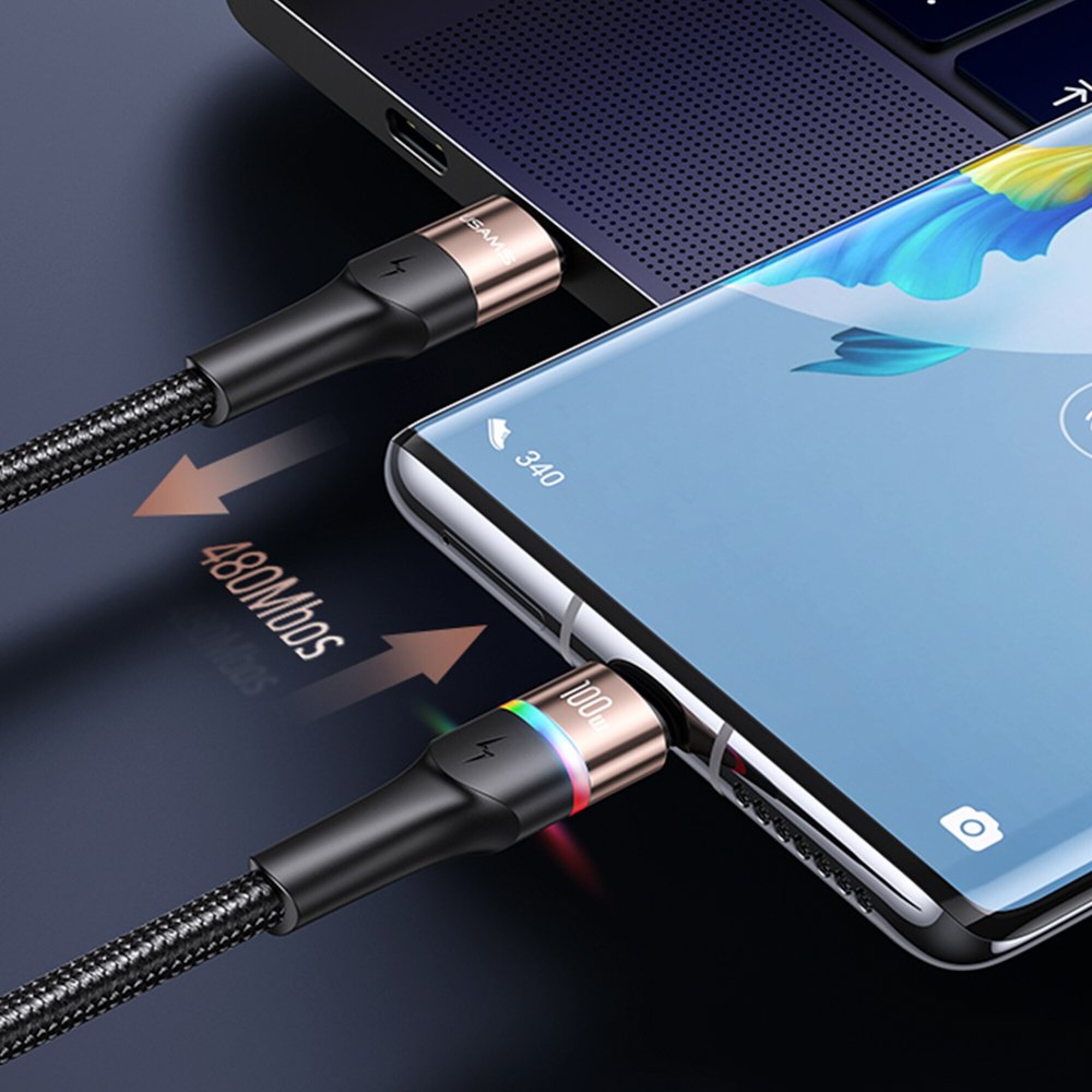 Cable De Datos Carga USB-C A USB Tipo C 100w 1.2M Usams - Variante ...