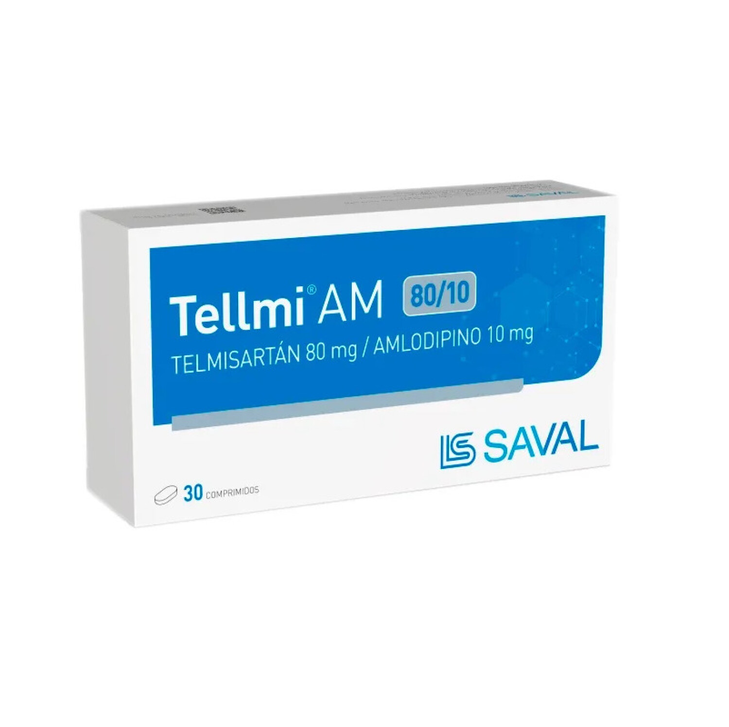 TELLMI AM 80/10 MG. CJ X 30 COMP. — Farmacenter