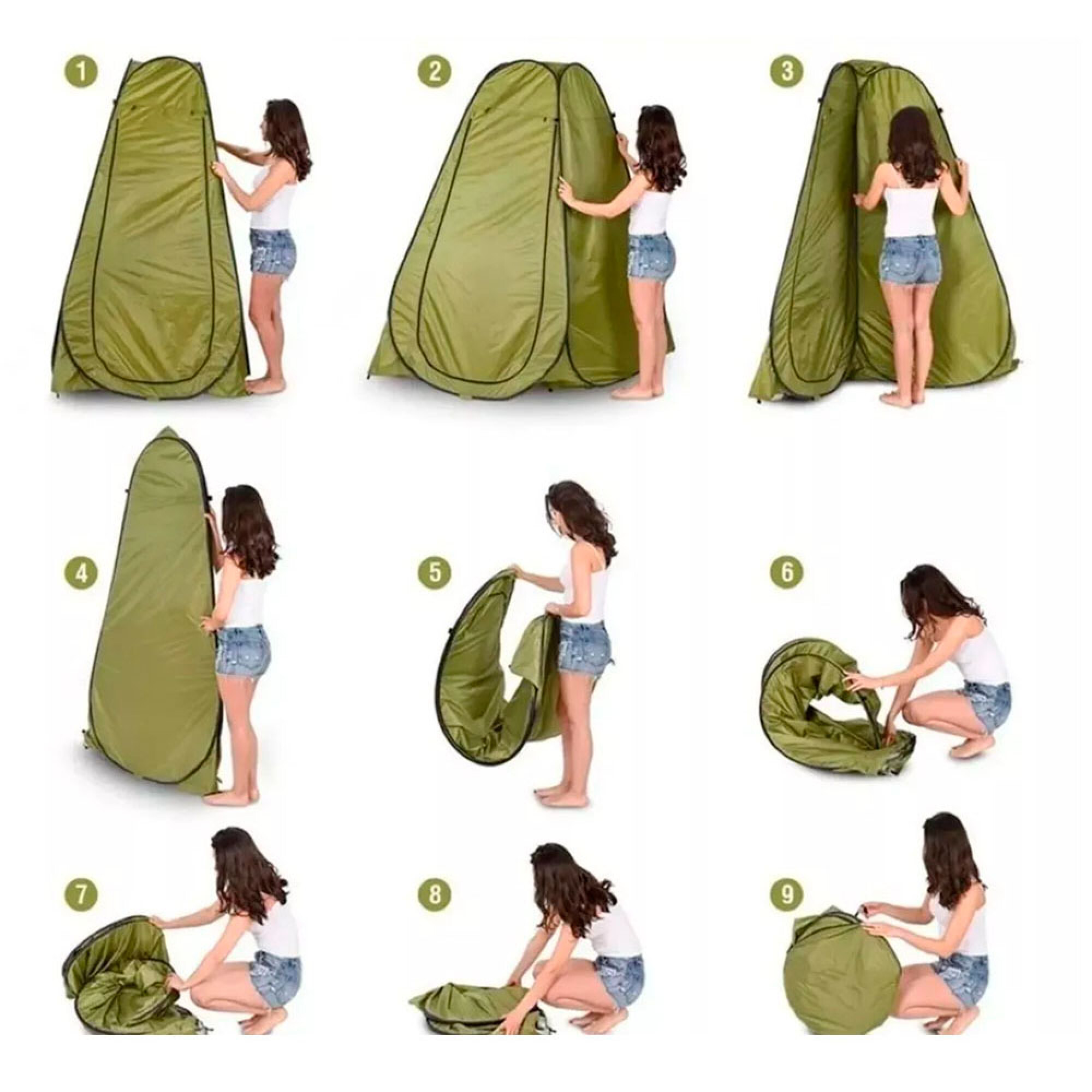 Carpa Autoarmable de Baño Plegable Portable p/ Camping Playa - Azul — HTS