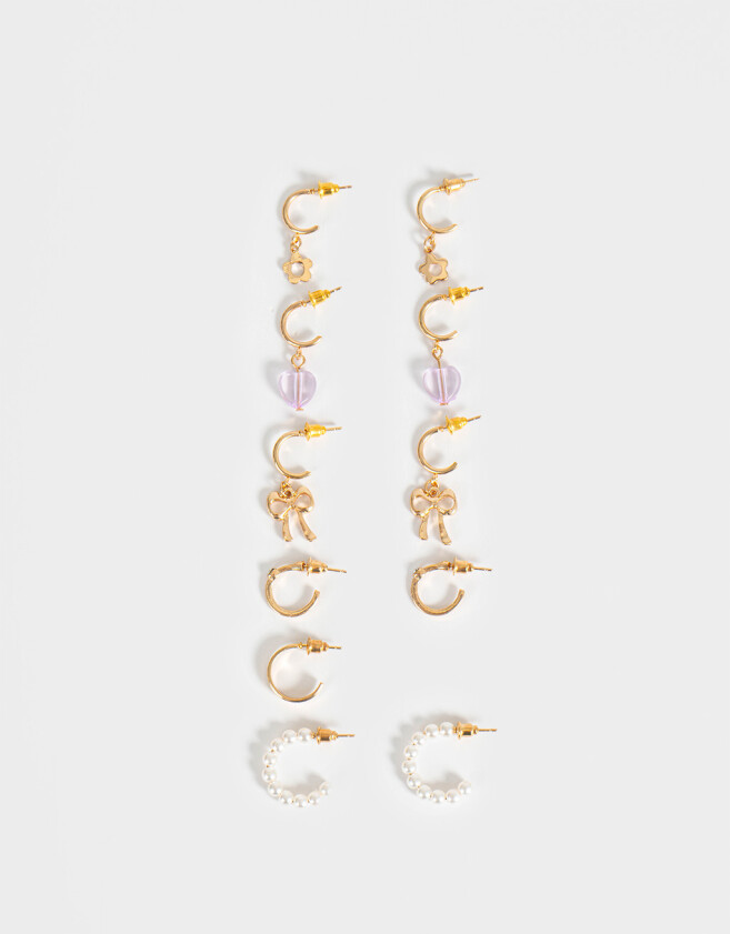 Set De Aros Argollas Con Perlas — Todomoda