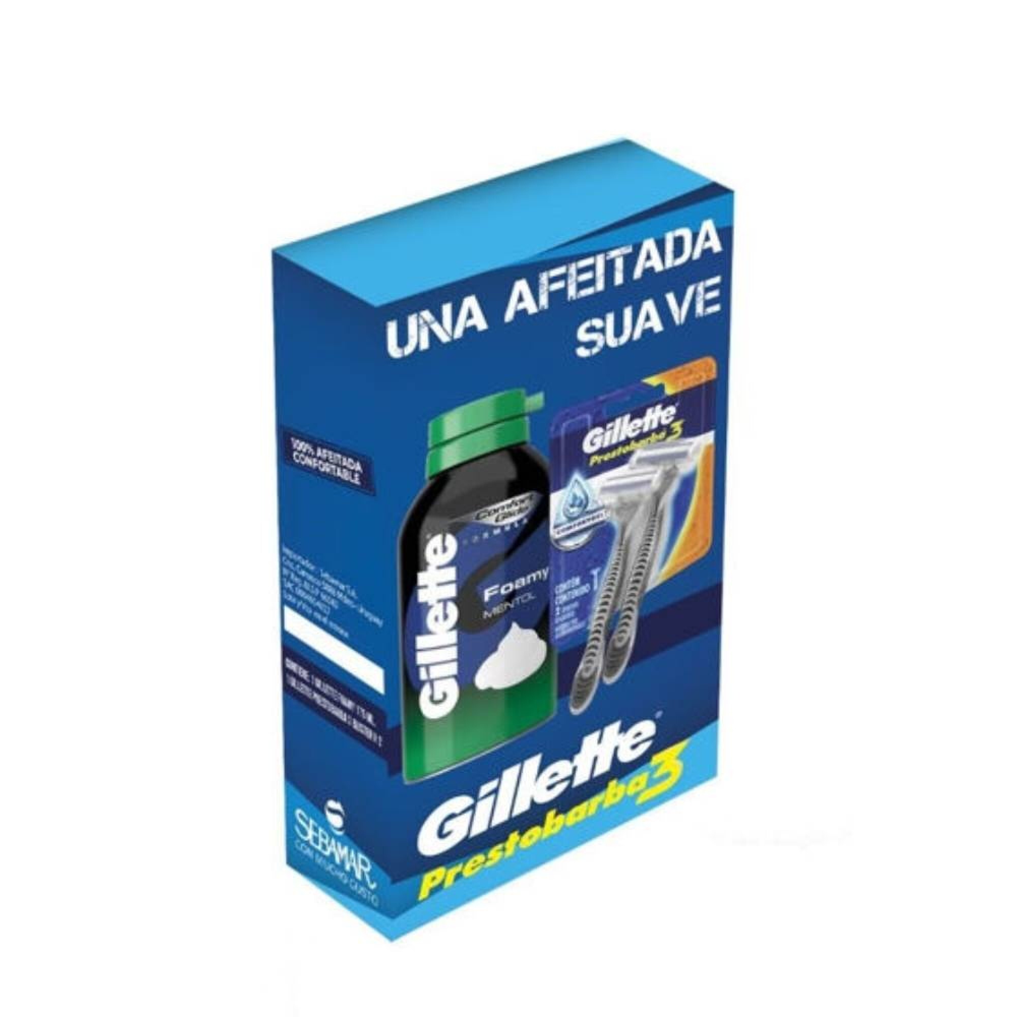 Gillette Pack Pb3 Hombre 2 unidades + Foamy Mentol 175g — San Roque