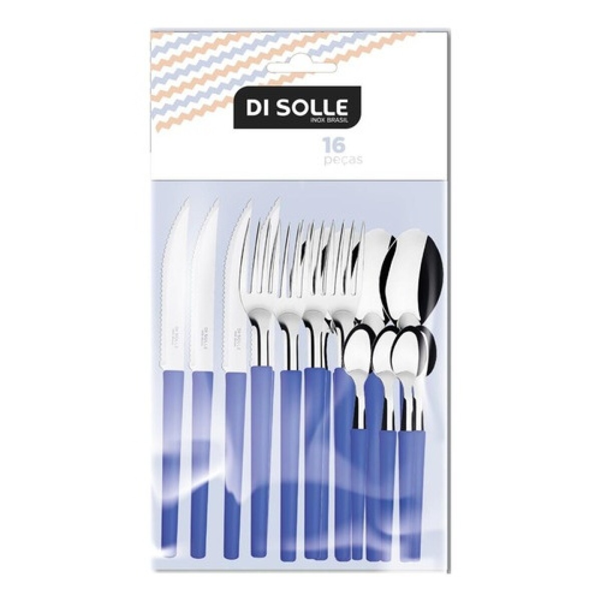 Juego de 16 Cubiertos Di Solle Millenium en Acero Inoxidable - Azul ...