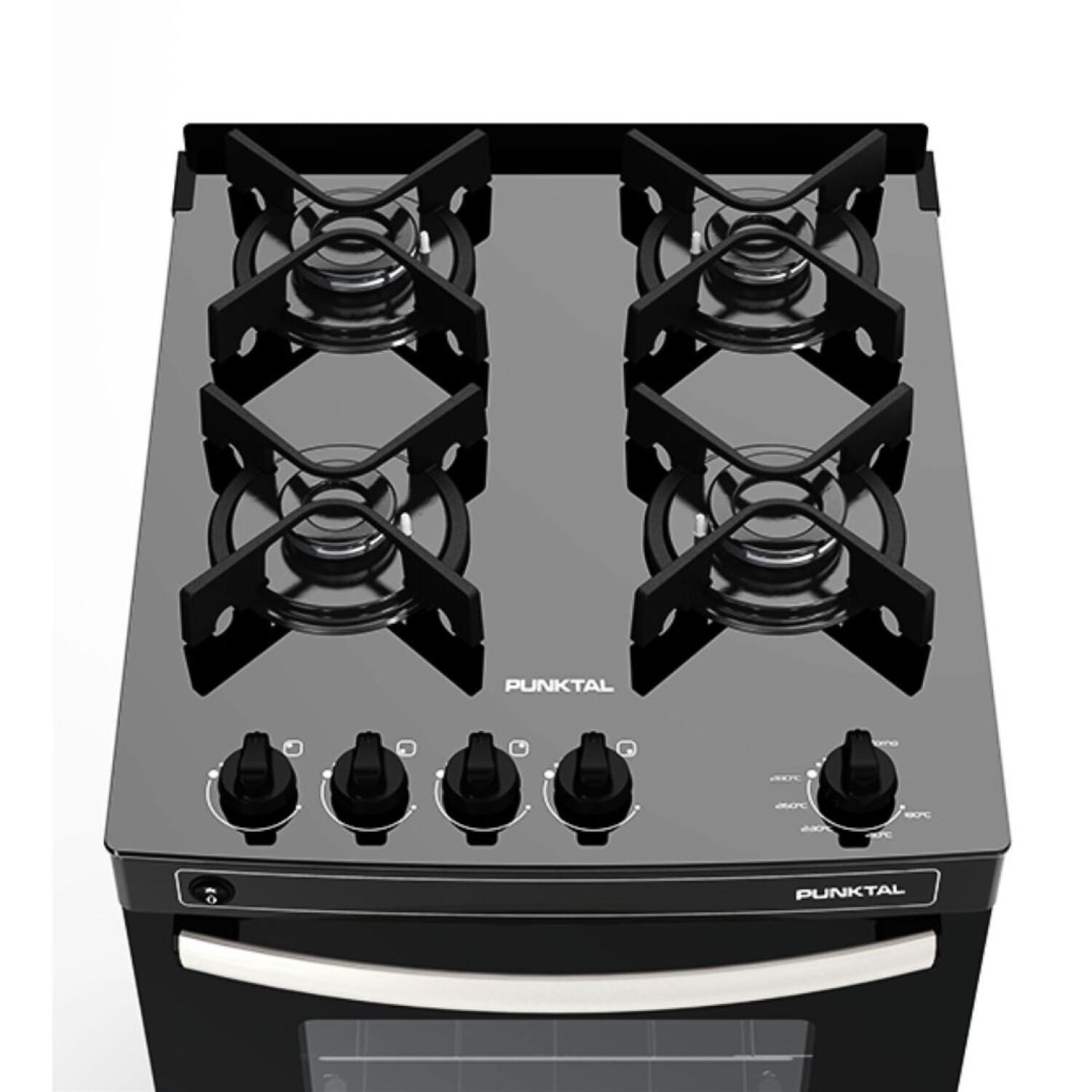 Cocina Punktal Agile Glass PK-GL4B Negra — Brillante