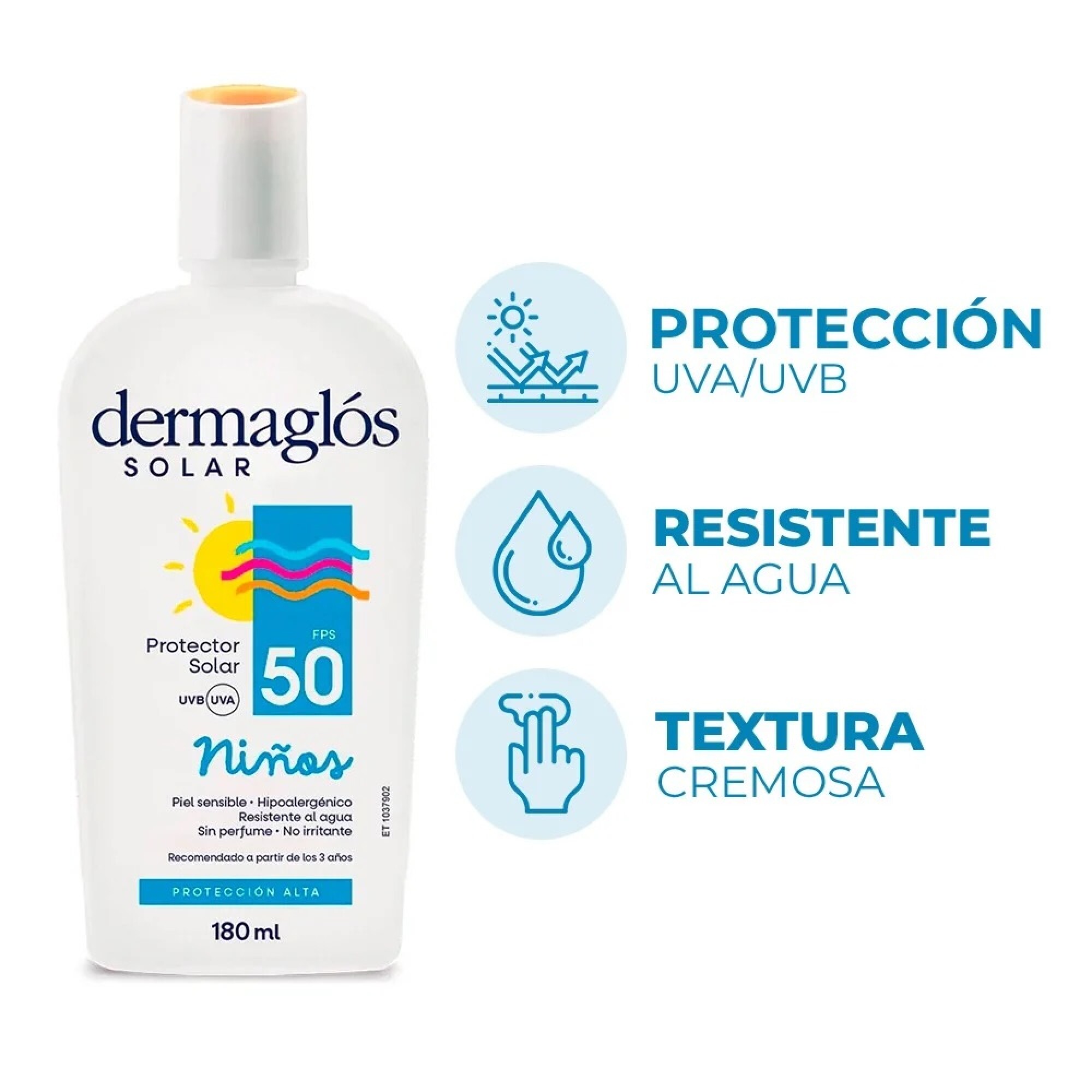 Protector Solar Niños Dermaglós Fps50 Emulsión 180 ml — Farmacia Goes