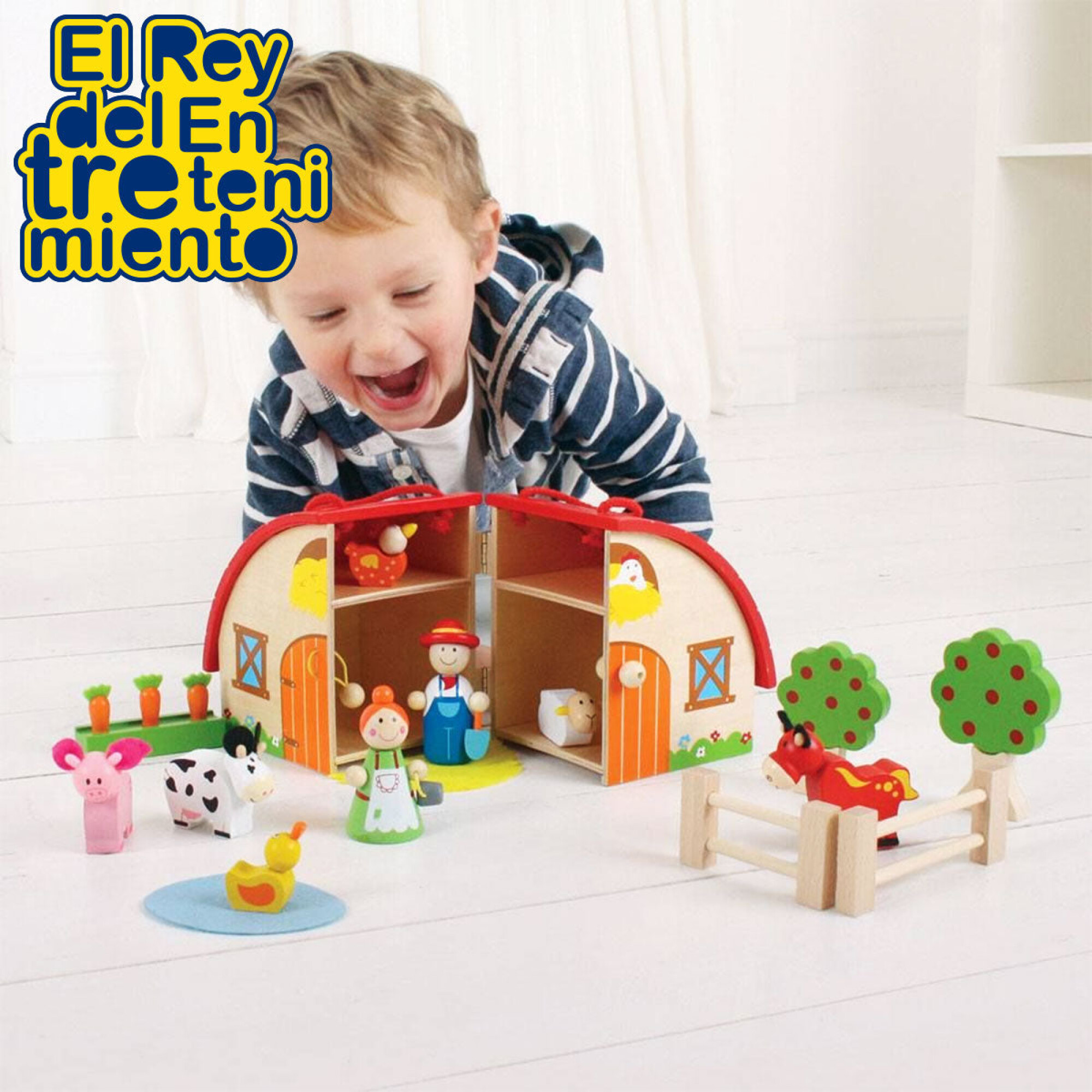 Mini Granja Bigjigs Para Niños Con Figuras Madera — El Rey del ...