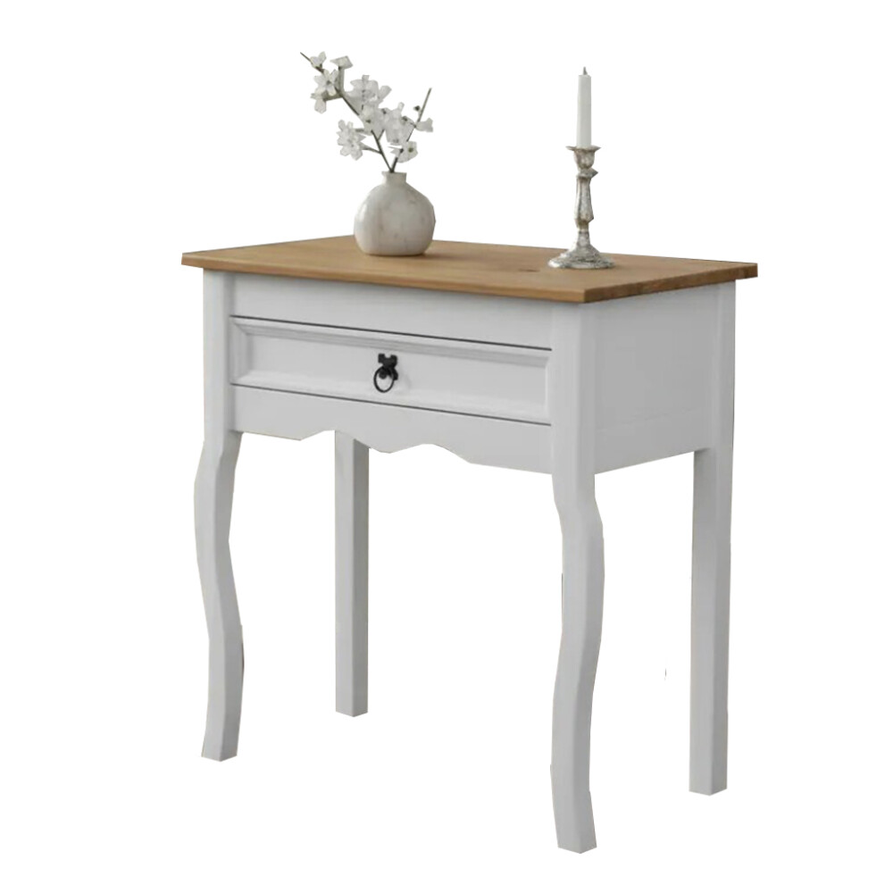 APARADOR MADERA MACIZA MESA AUXILIAR CON CAJÓN - Color blanco — Compra Más