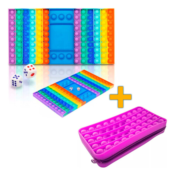 Kit Juego Dados Pop It + Cartuchera Escuela Infantil - Color Variante ...