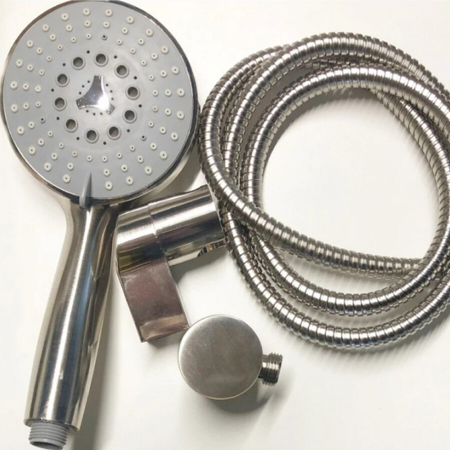 Set de Ducha Manual Cromado Cepillado Linea Panter — Bagno & Company