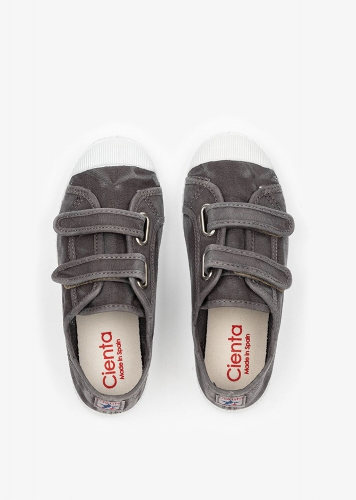 Basquet doble velcro enzimático - Gris — Cienta