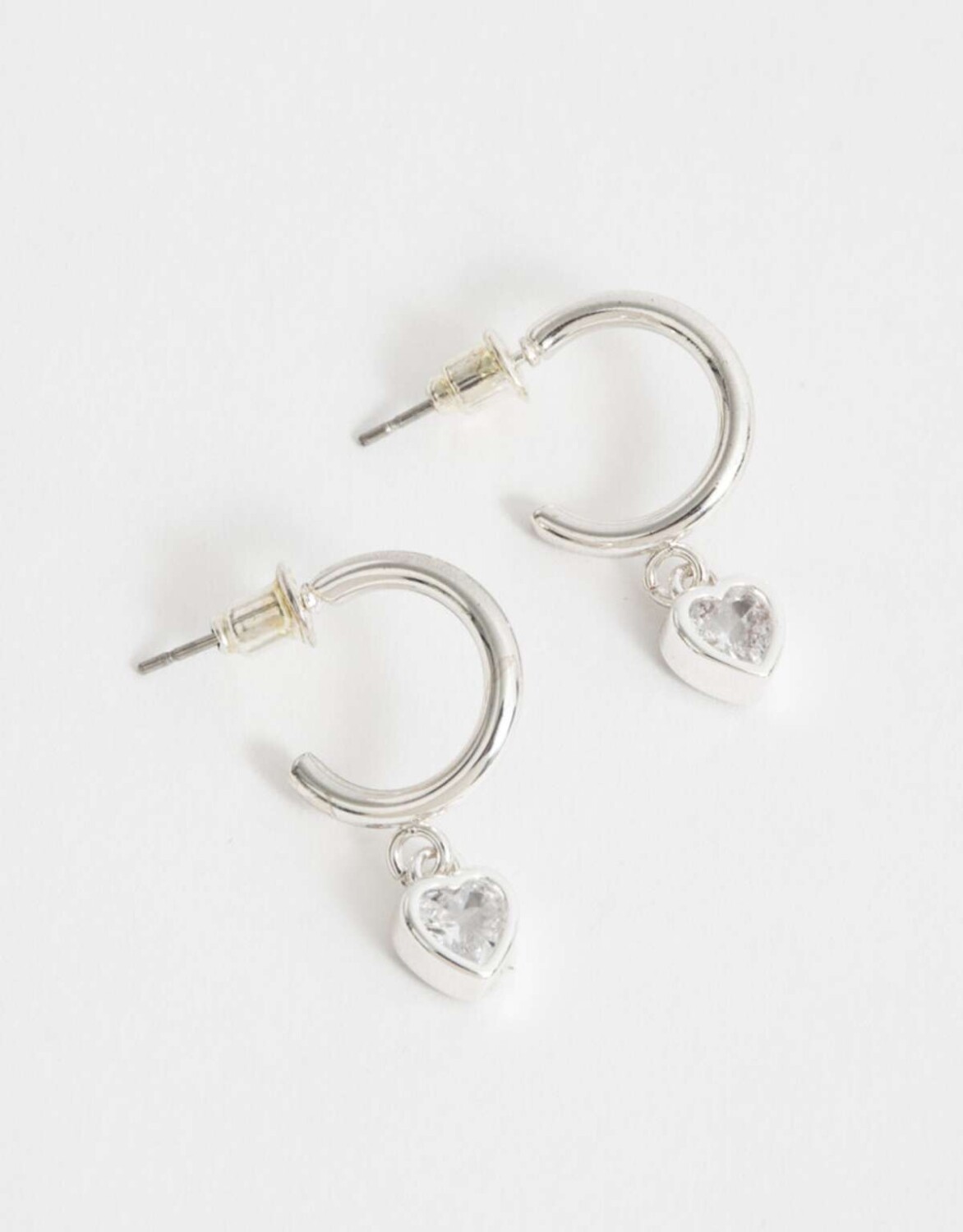 Argollas Bañadas En Plata Con Cubic - Plateado — Tienda Soy Santander