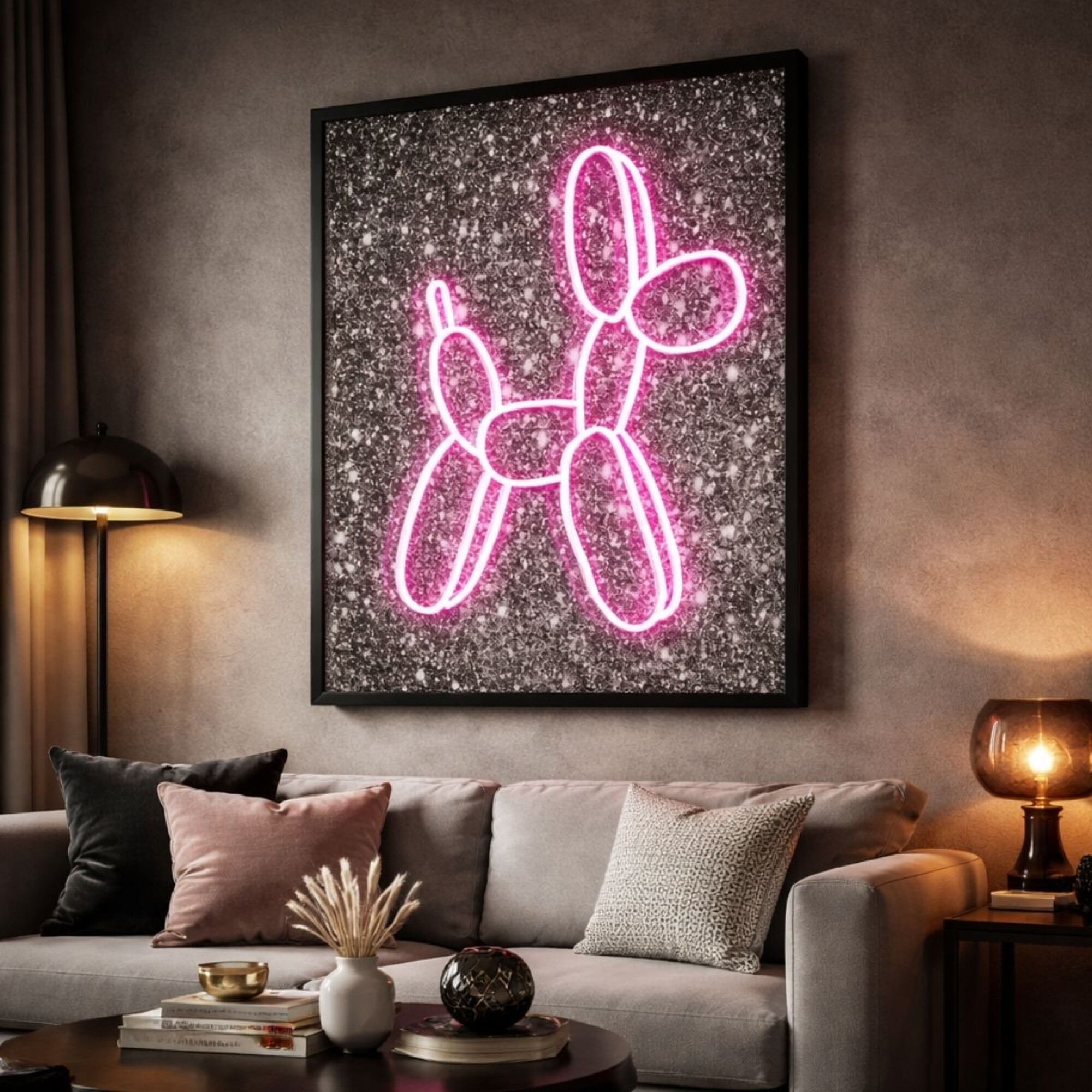 CUADRO BALLOON DOG LED Rosa — Viasono