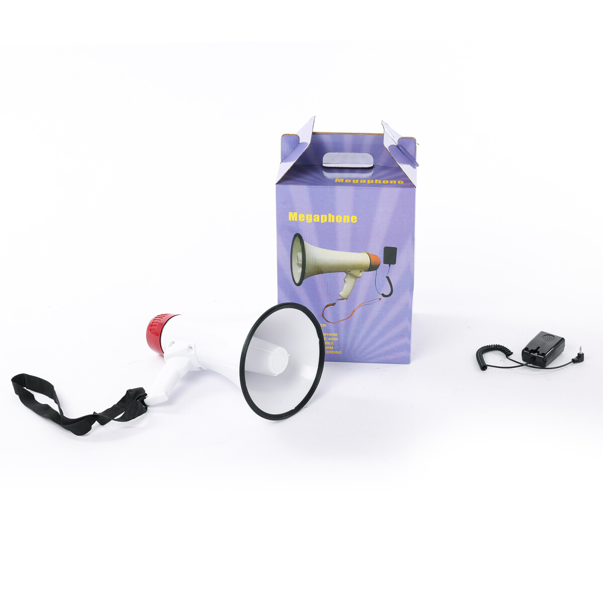 MEGAFONO GRANDE CON SIRENA Y MICRÓFONO DESMONTABLE — Woofer