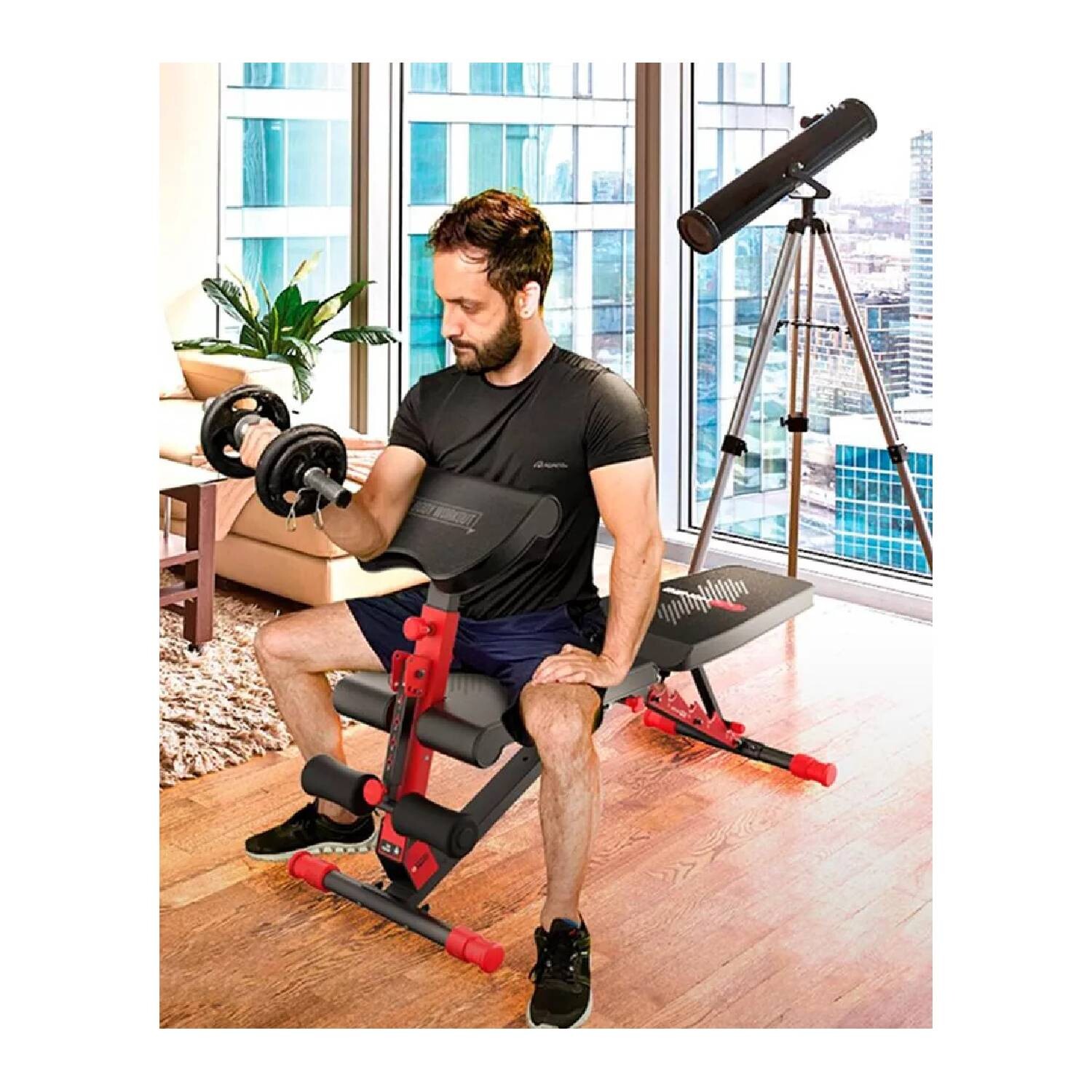 Banco de ejercicios ZZGO Bench Pro ajustable con Scott — Electroventas